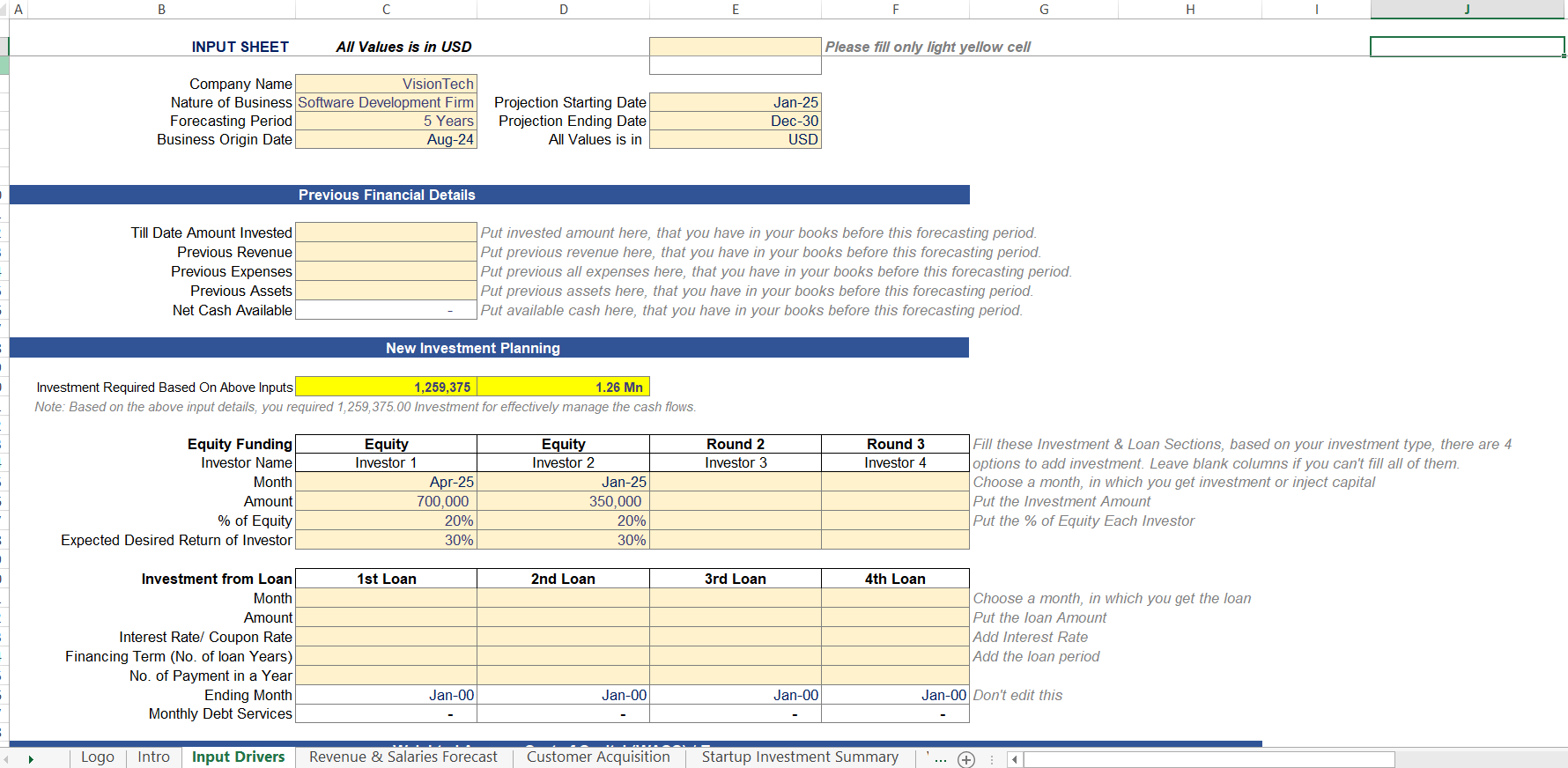 Professional Services Financial Model - Eloquens