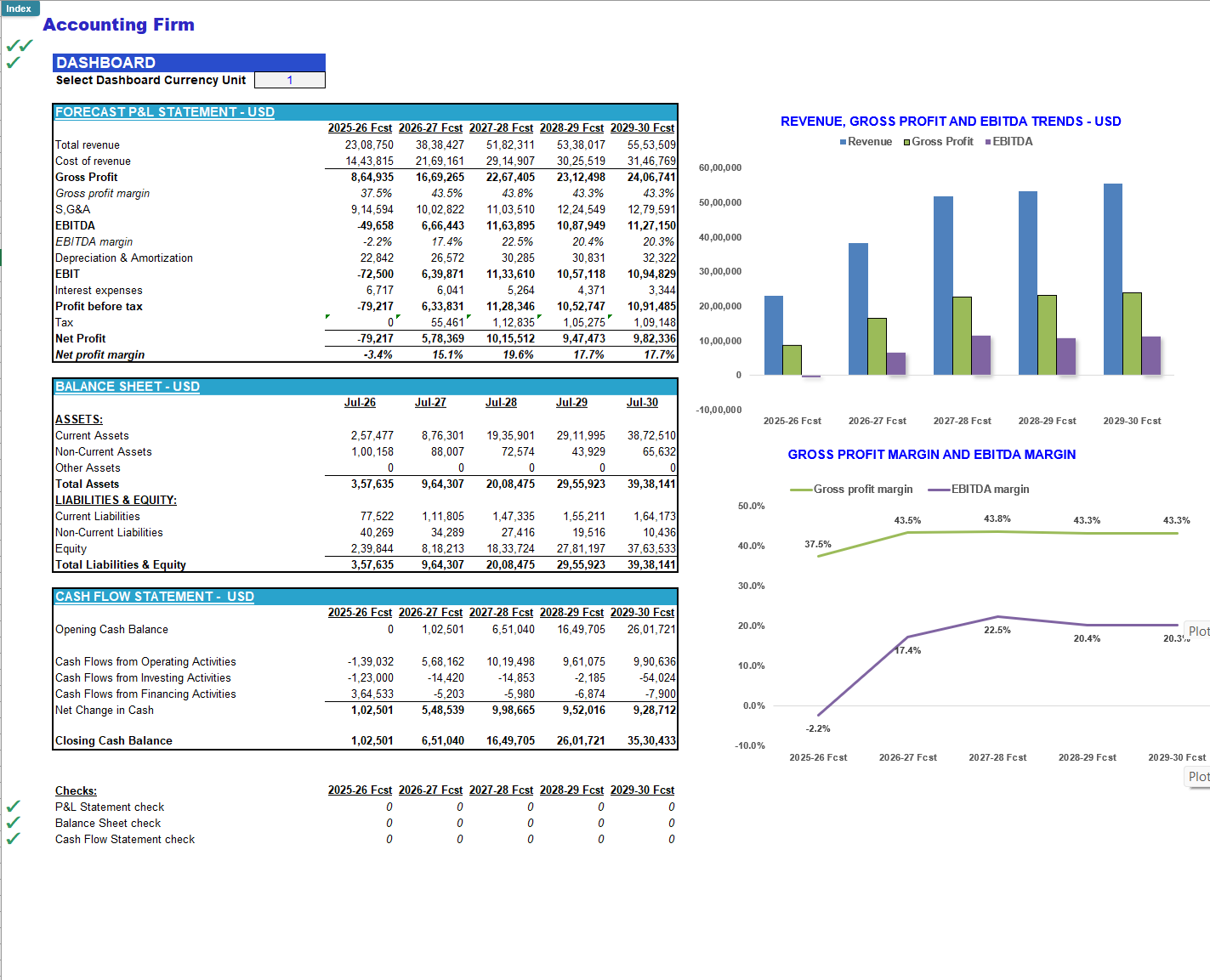 Accounting Firm Financial Forecast Model - Eloquens