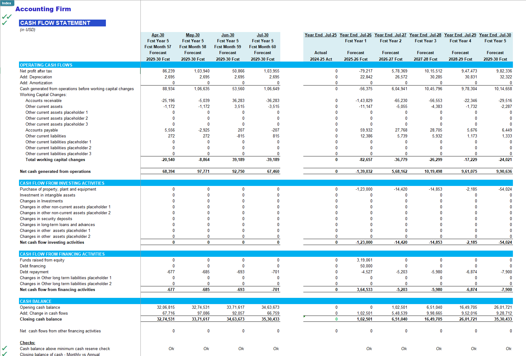 Accounting Firm Financial Forecast Model - Eloquens