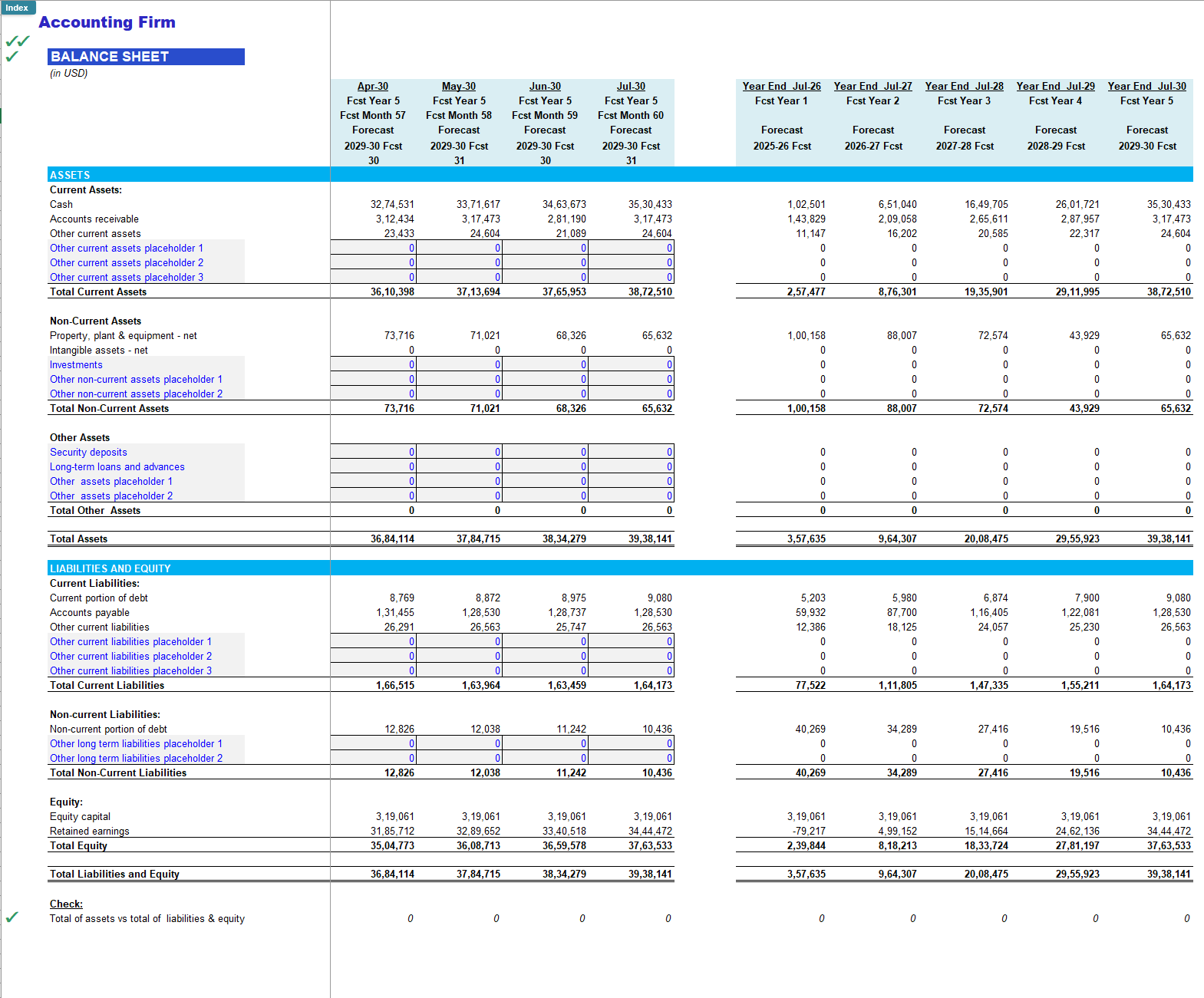 Accounting Firm Financial Forecast Model - Eloquens