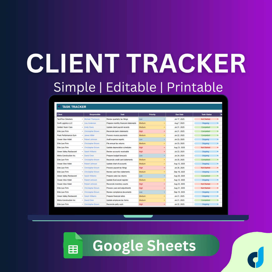 Client Tracker Spreadsheet | Customer Task Management | Customer Follow-Up Sheet | Simple CRM ...