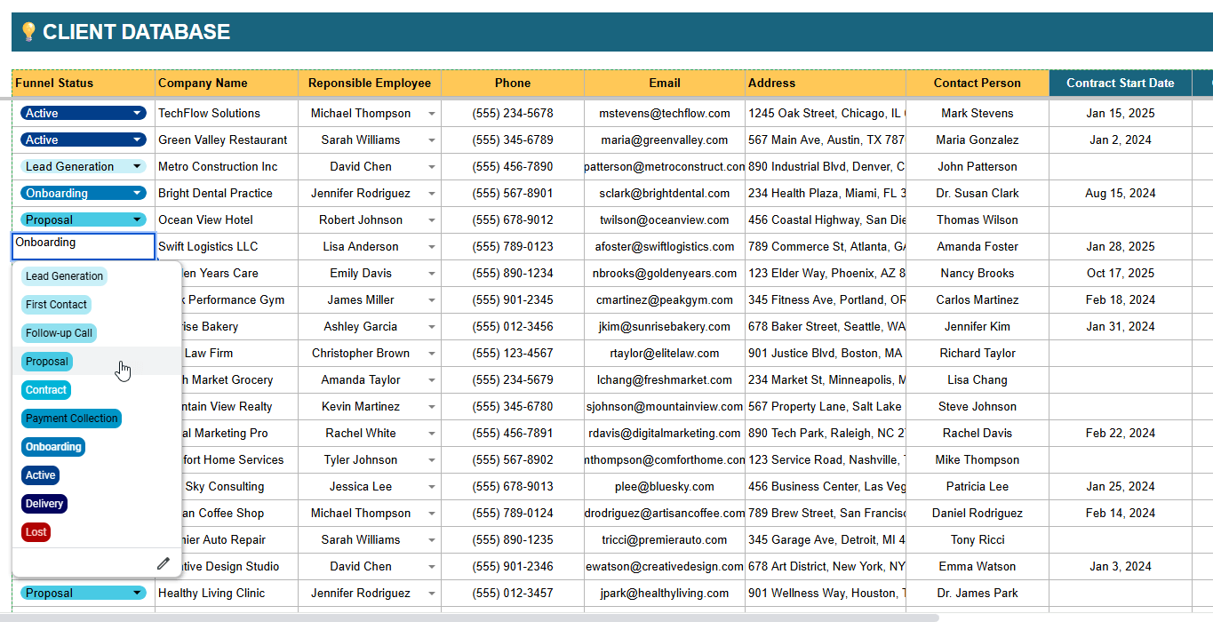 Client Tracker Spreadsheet | Customer Task Management | Customer Follow ...
