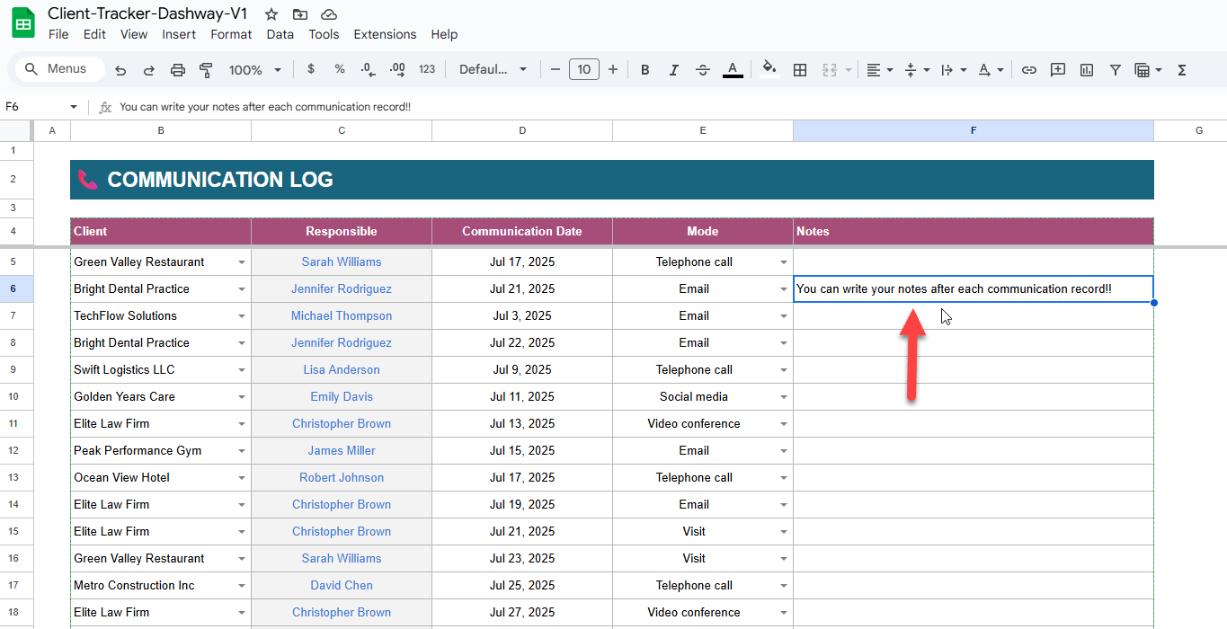 Client Tracker Spreadsheet | Customer Task Management | Customer Follow ...