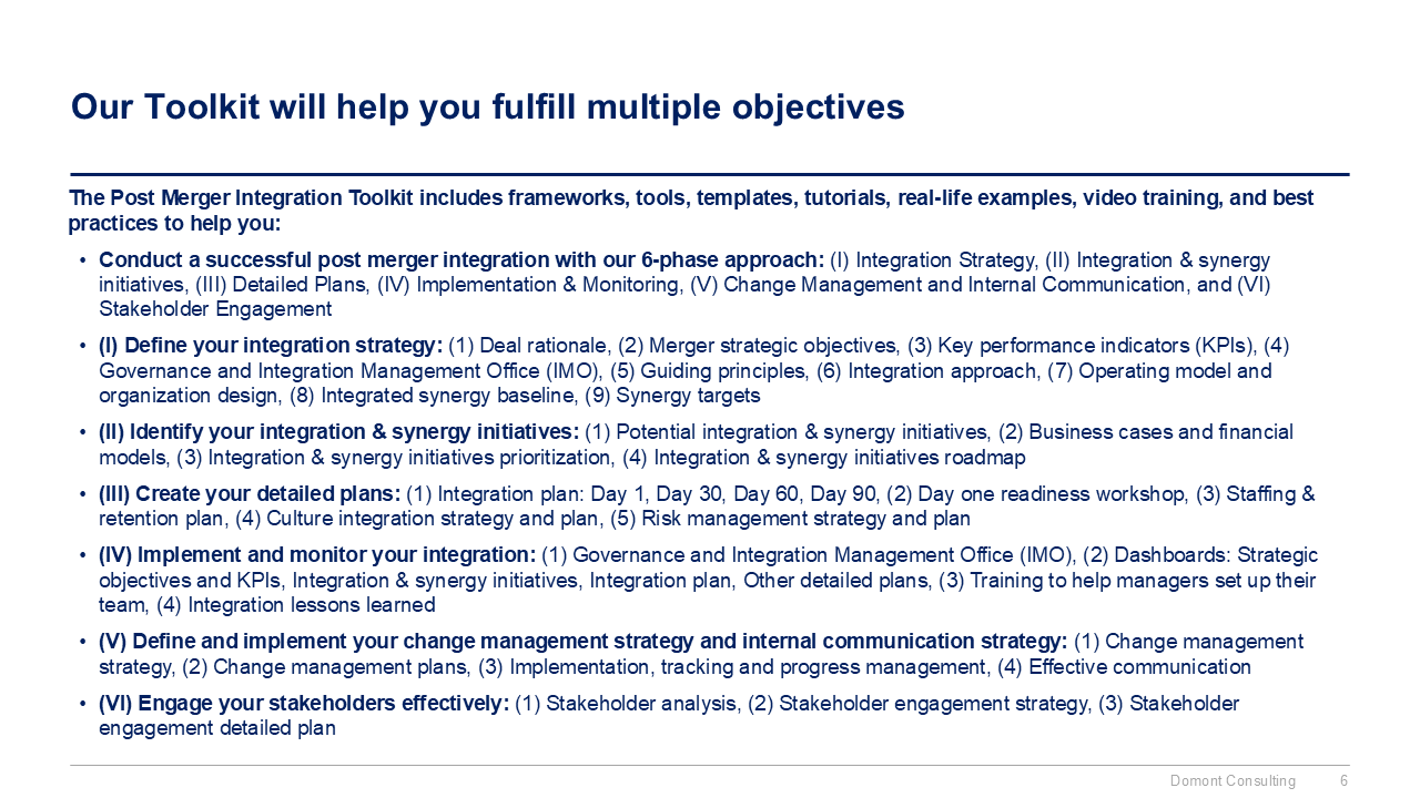 Post Merger Integration Toolkit - Eloquens