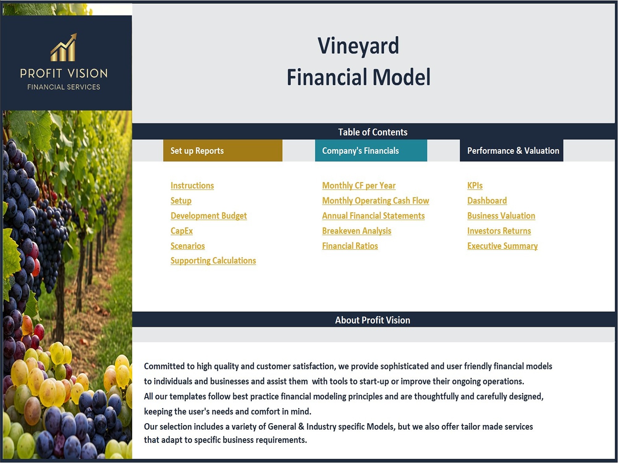 Vineyard Development – 10 Year Financial Model - Eloquens