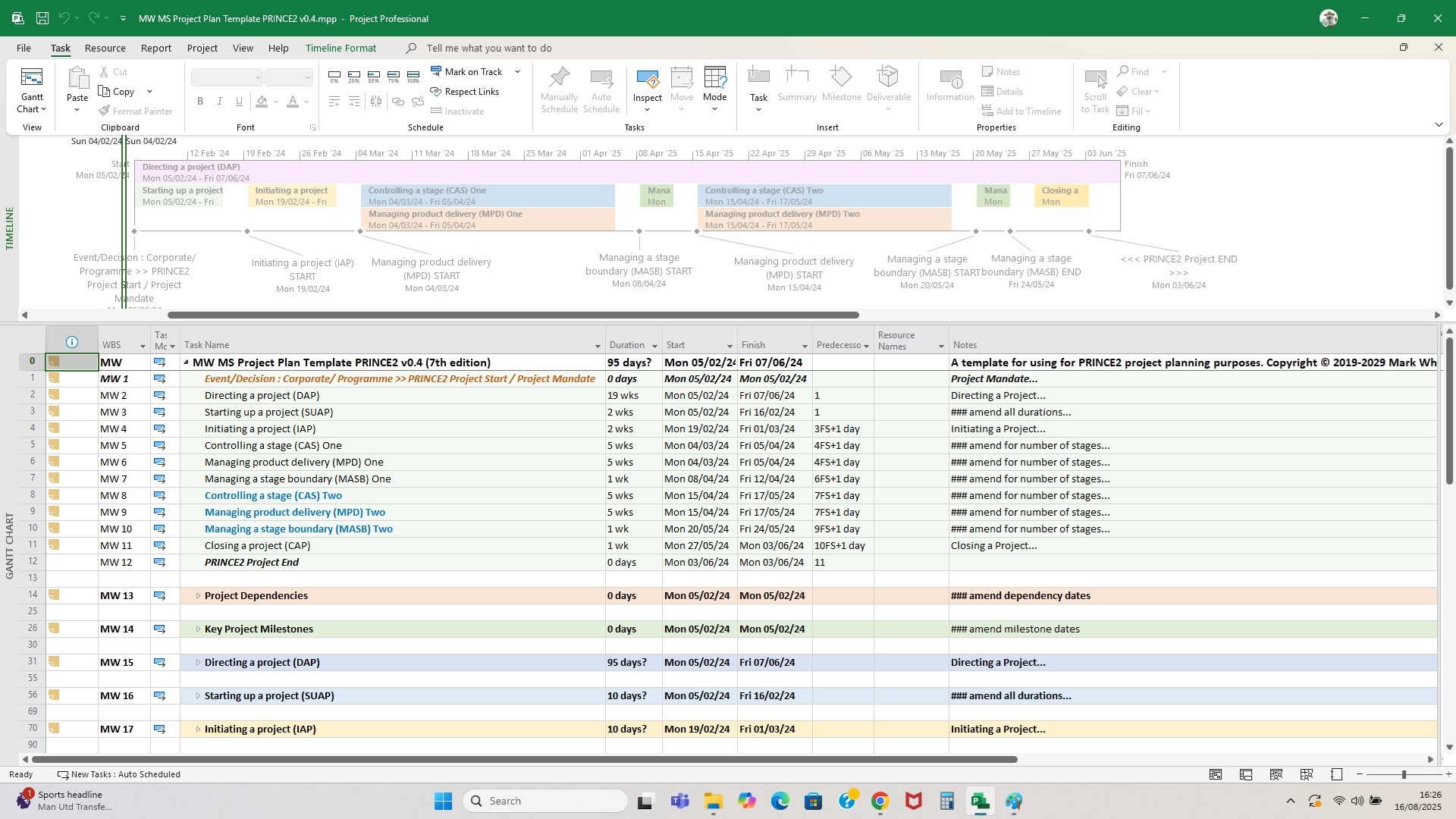 Project Management 130+ Templates, MS Office & MPP Agile PRINCE2 RAID ...