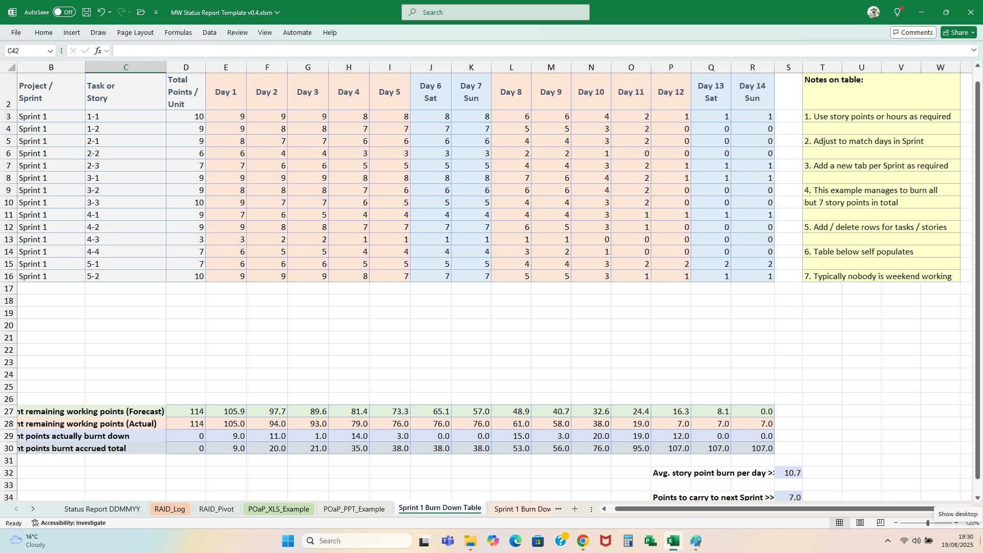 Microsoft Excel Editable Weekly Status Report (internal external reporting) including Plan on a ...