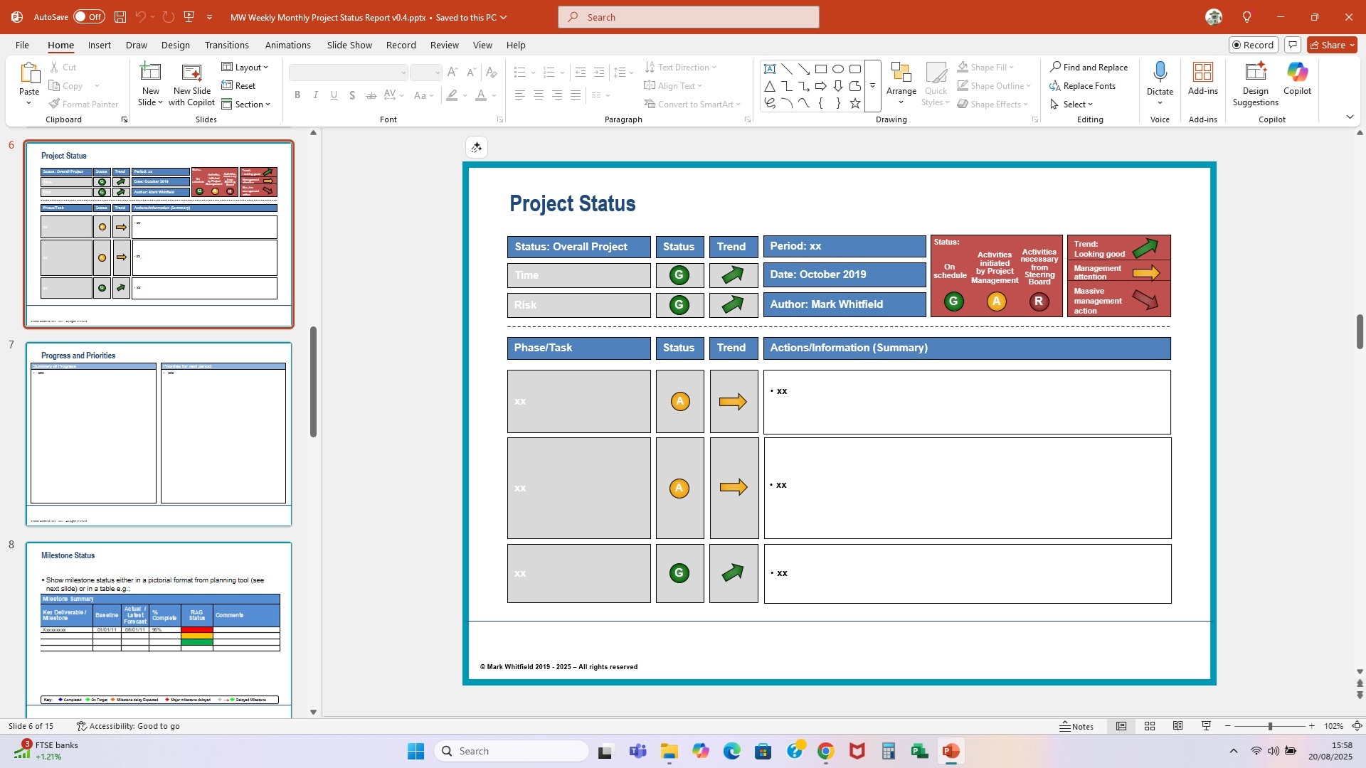 Prince2 & Agile Weekly / Monthly Project Status Report for Client ...