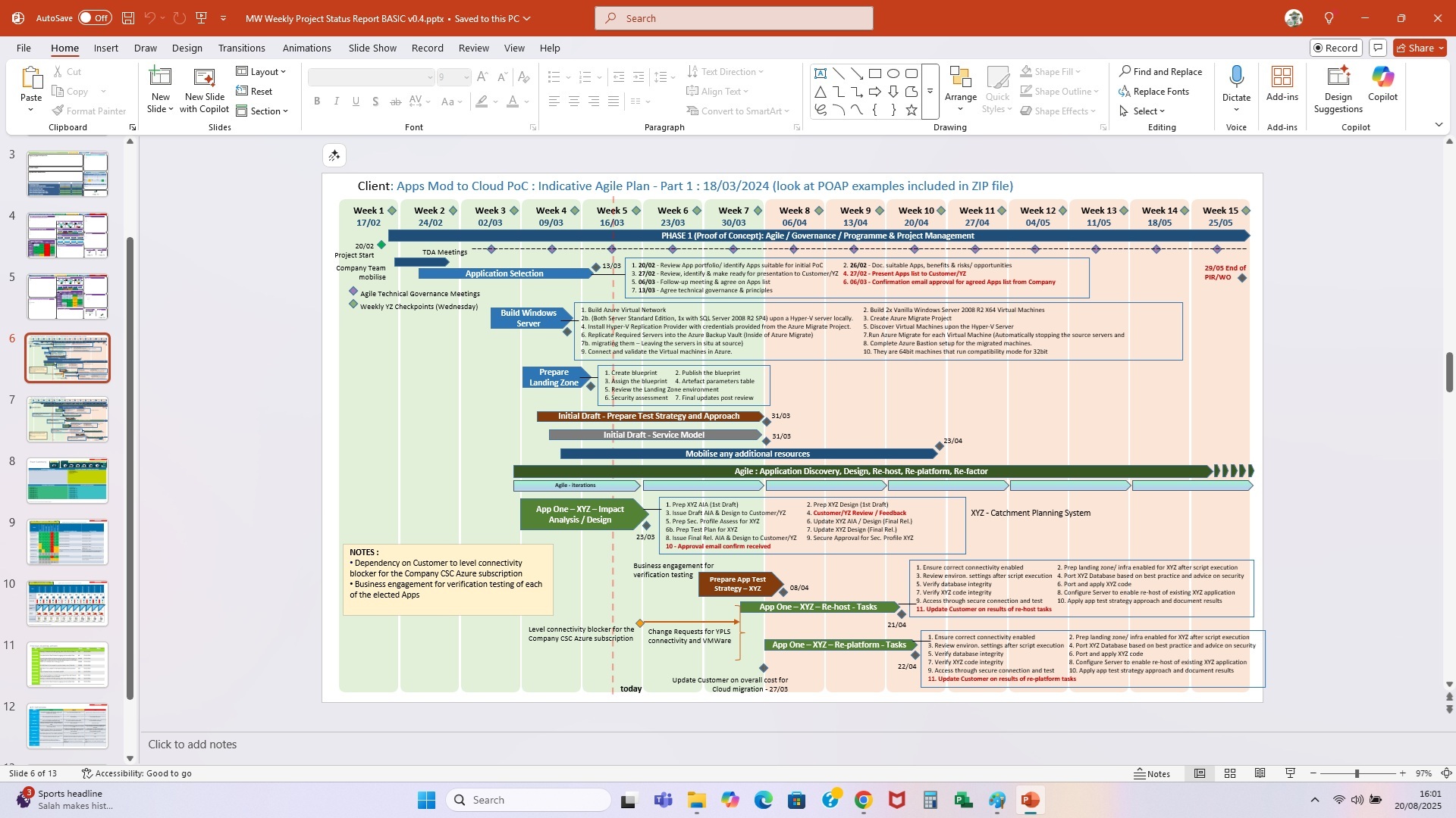 Prince2 & Agile Weekly / Monthly Project Status Report for Client ...