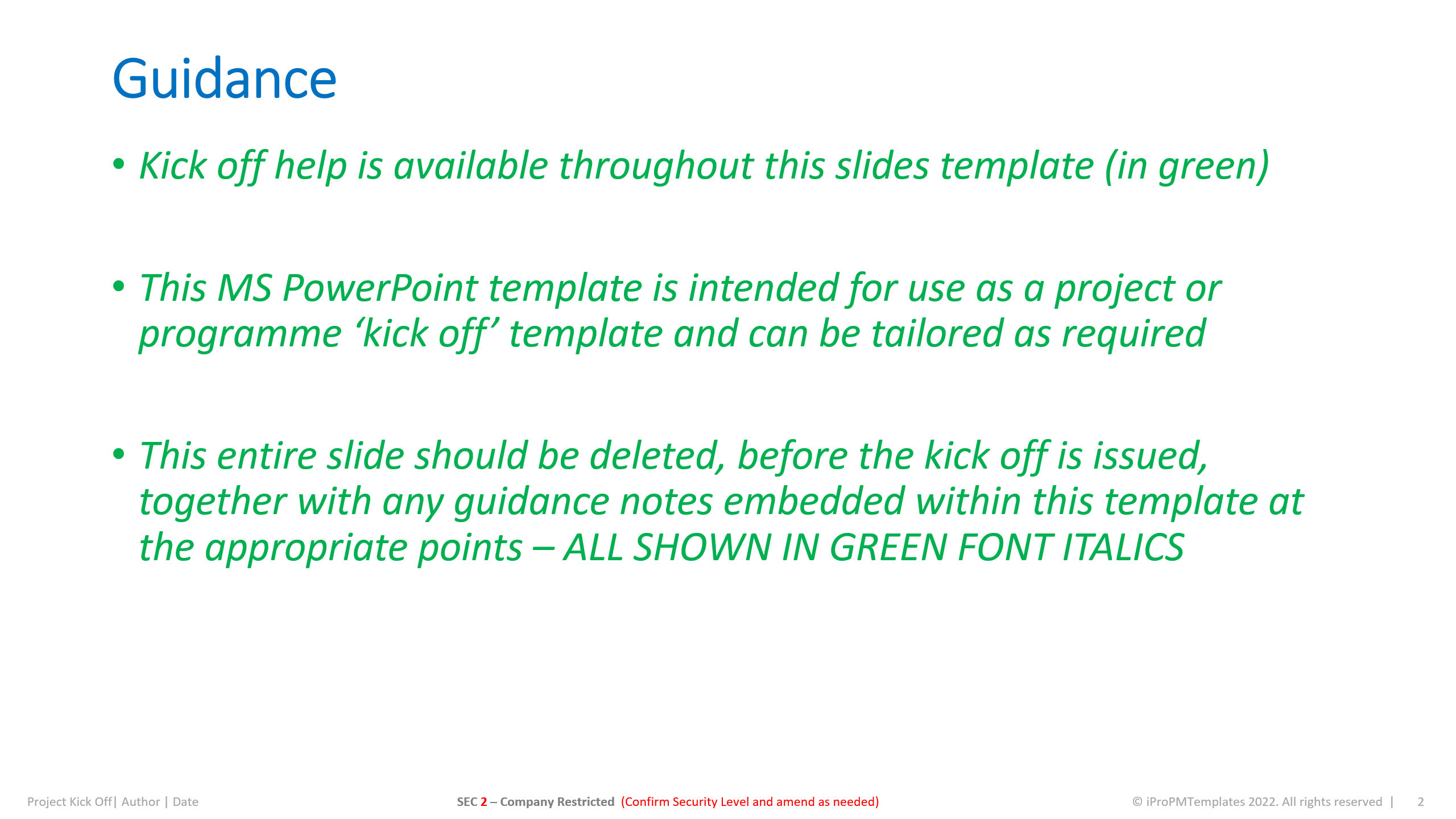 Project Programme Team Kick Off PowerPoint Microsoft Editable Template ...