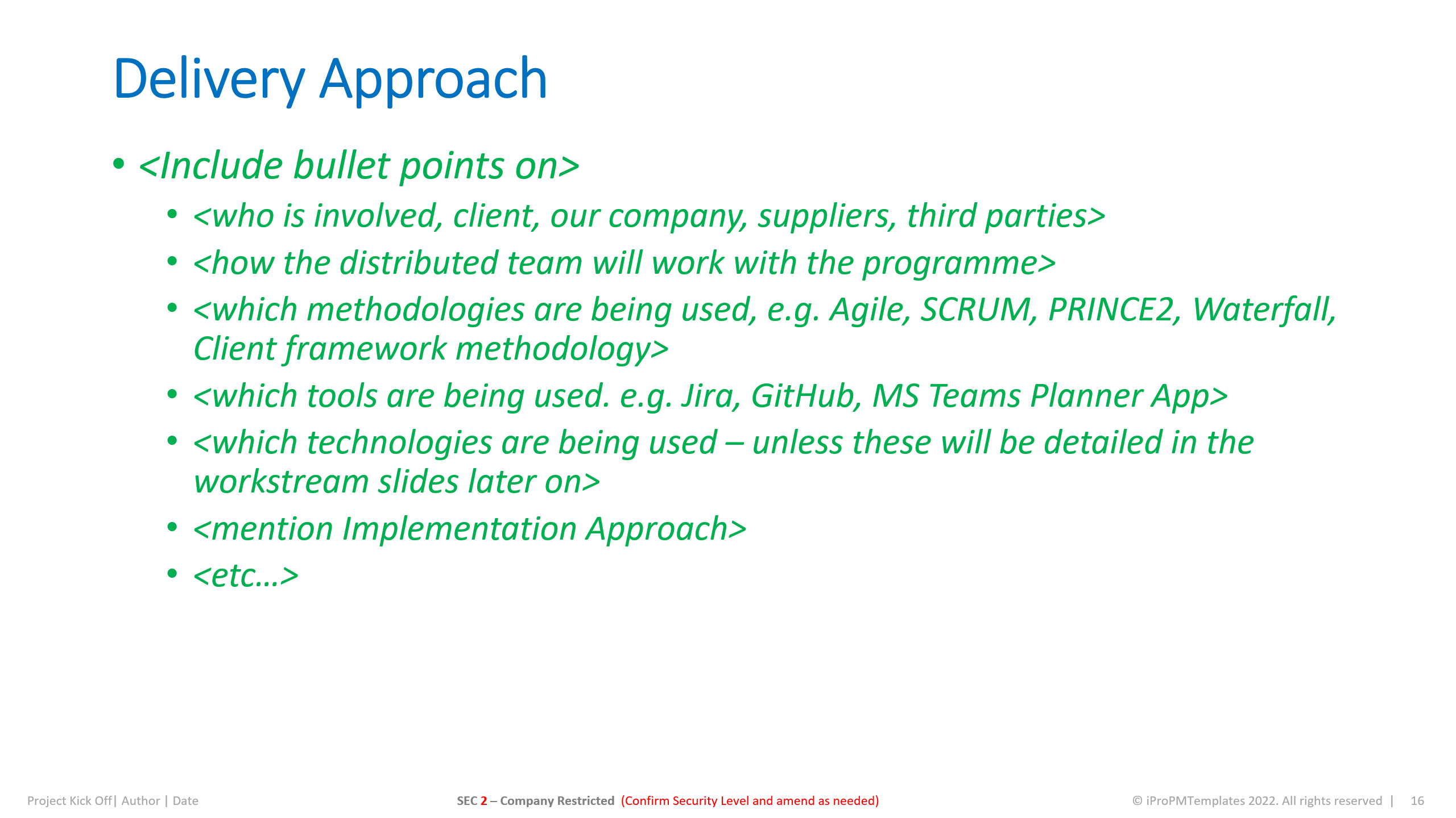 Project Programme Team Kick Off PowerPoint Microsoft Editable Template ...