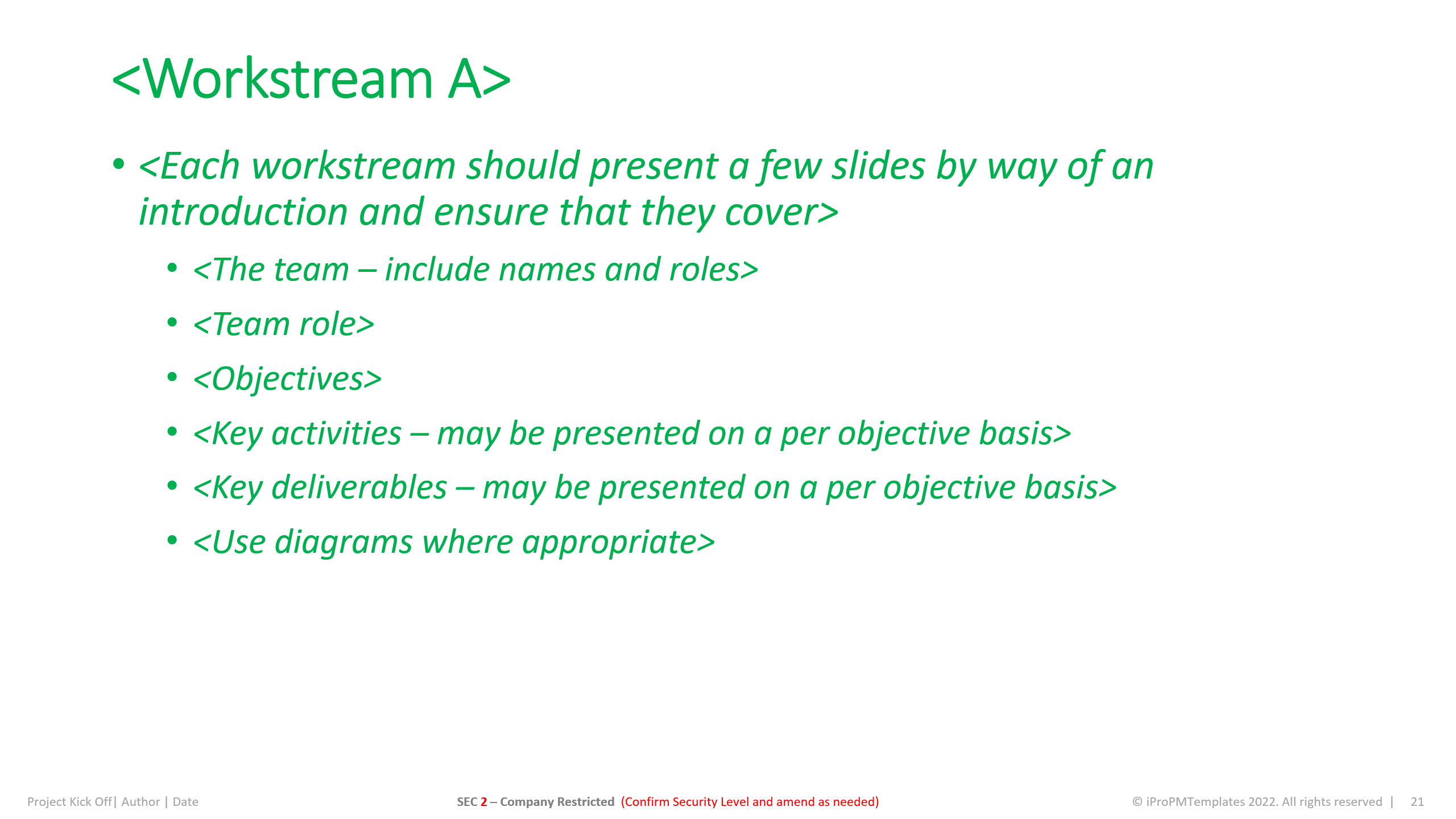 Project Programme Team Kick Off PowerPoint Microsoft Editable Template ...