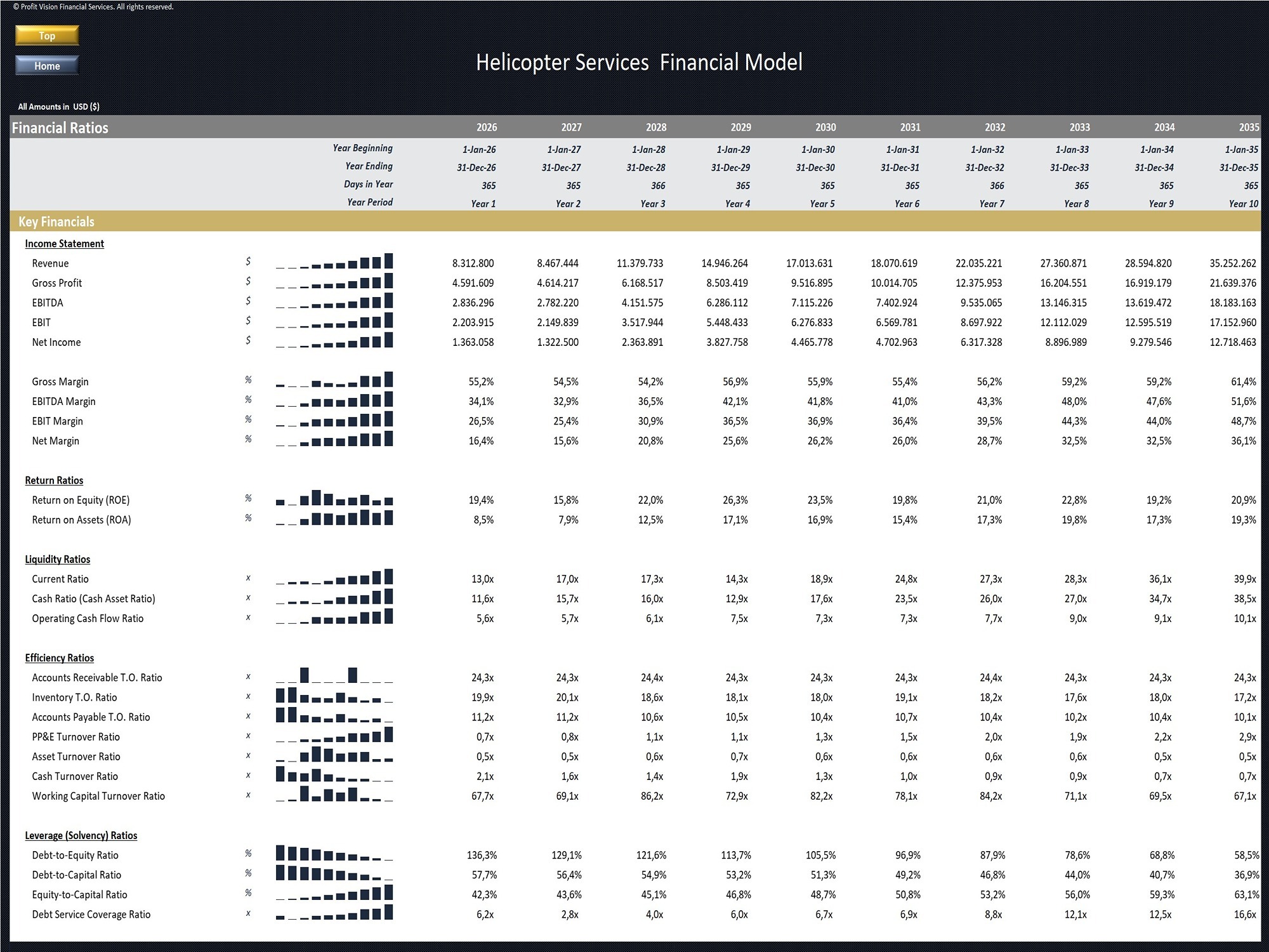 Helicopter Services Company – 10 Year Financial Model - Eloquens