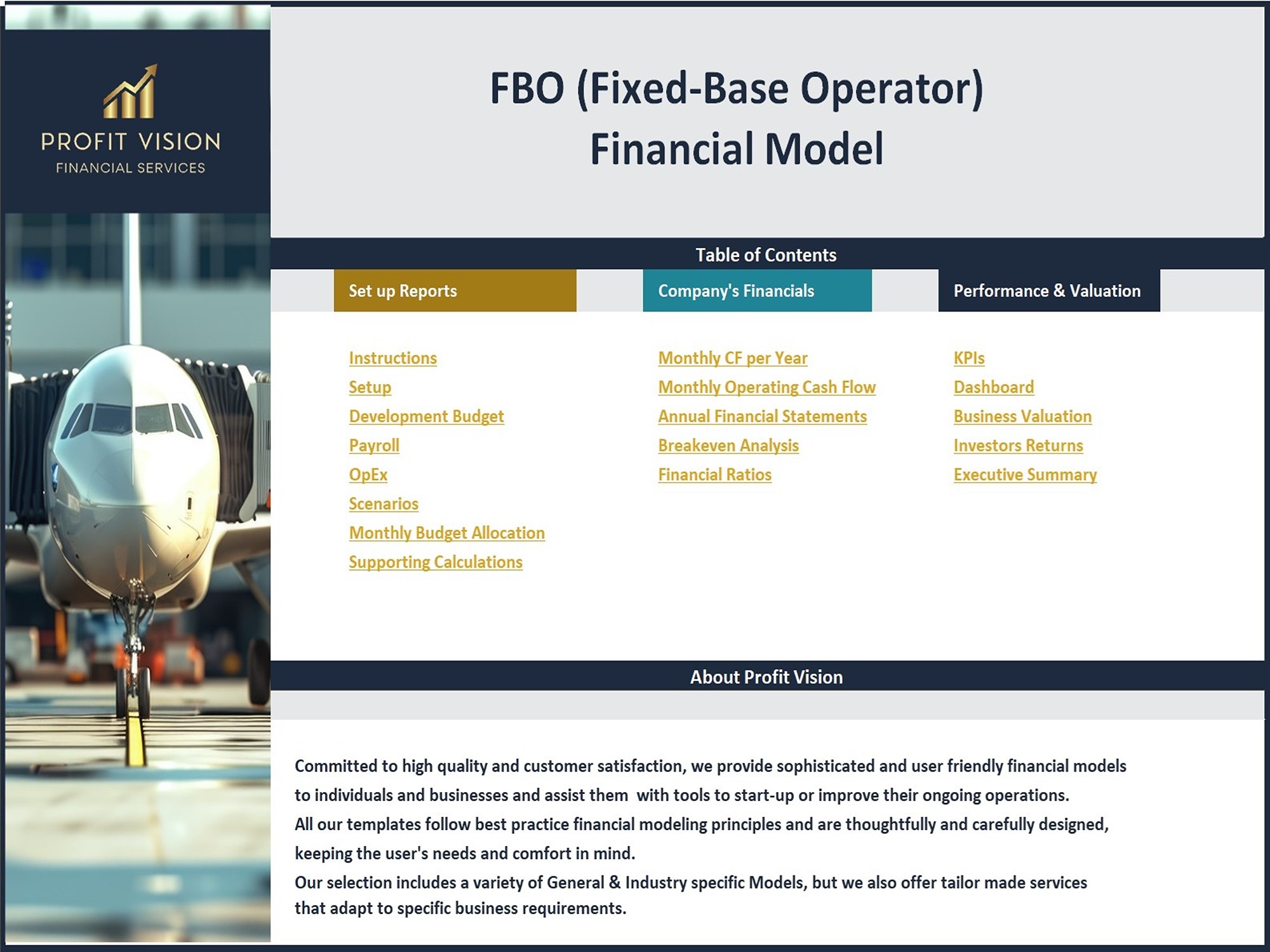 Fixed-Base Operator (FBO) – 10 Year Financial Model - Eloquens
