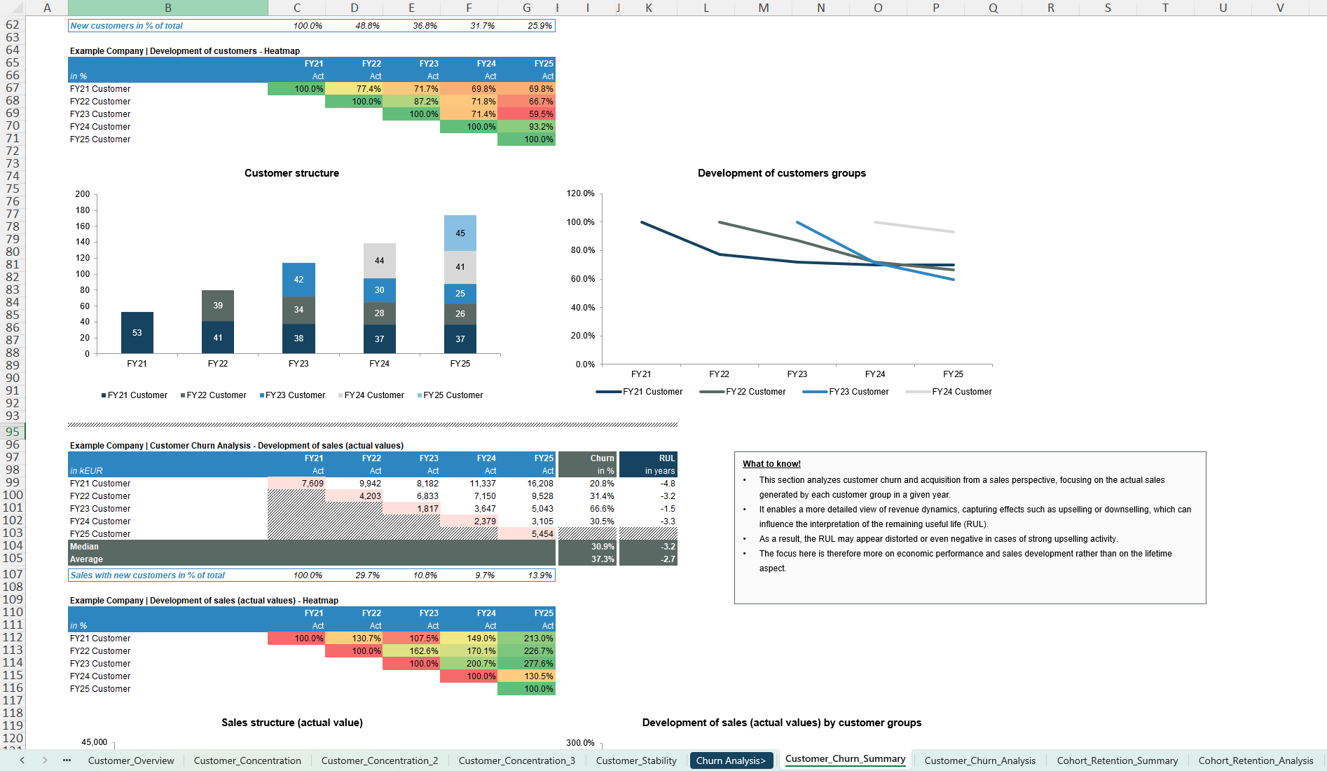 Excel Customer Churn & Retention Dashboard - Eloquens