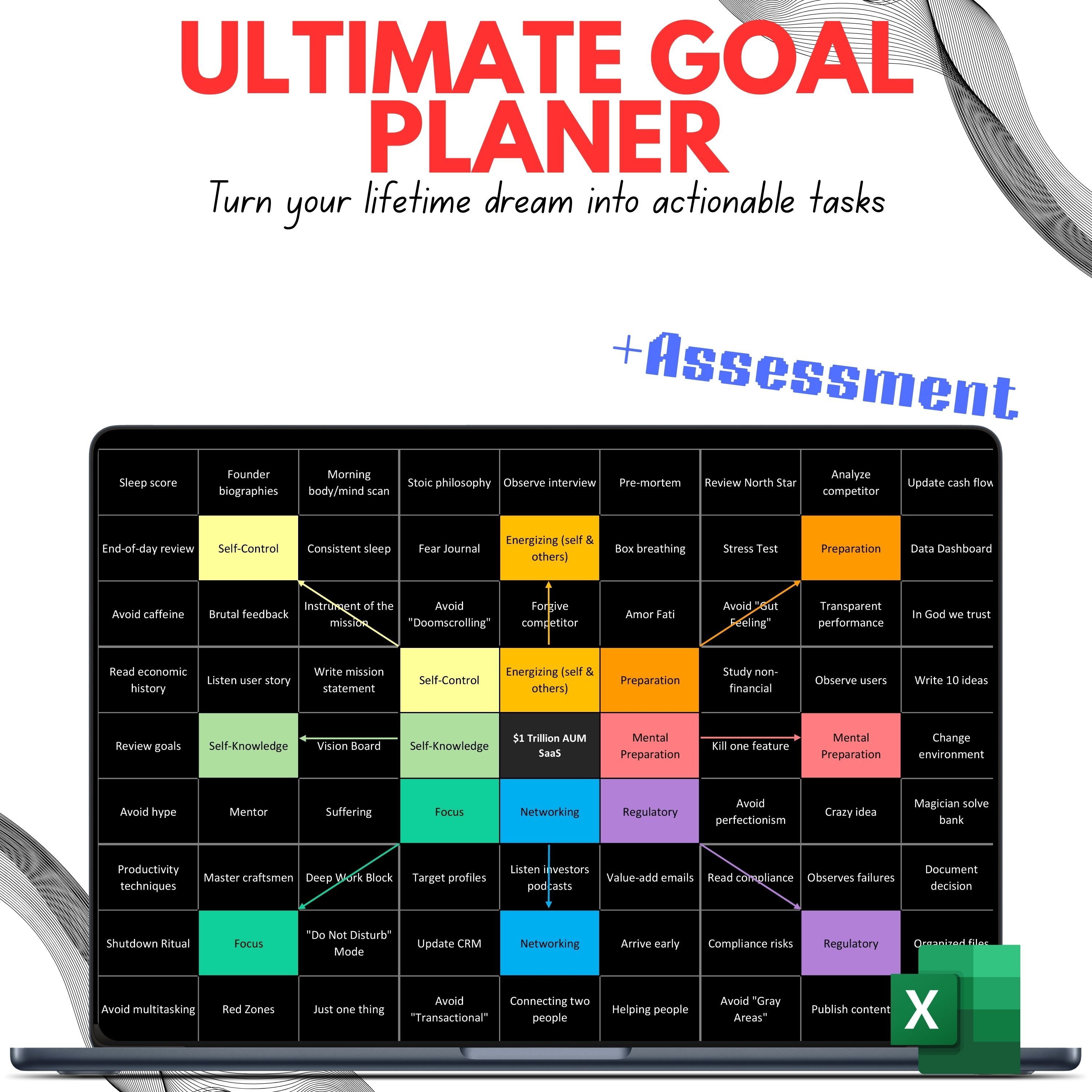 Goal Planner with Shohei Ohtani Mandala Chart (Dark Mode Available ...