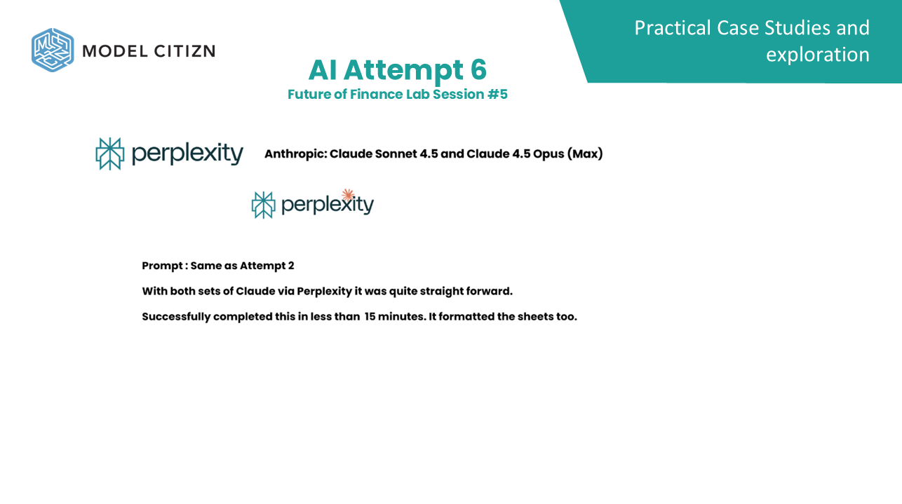 Future of Finance Lab #5-AI tools Perplexity, Gemini, Claude and Excel ...