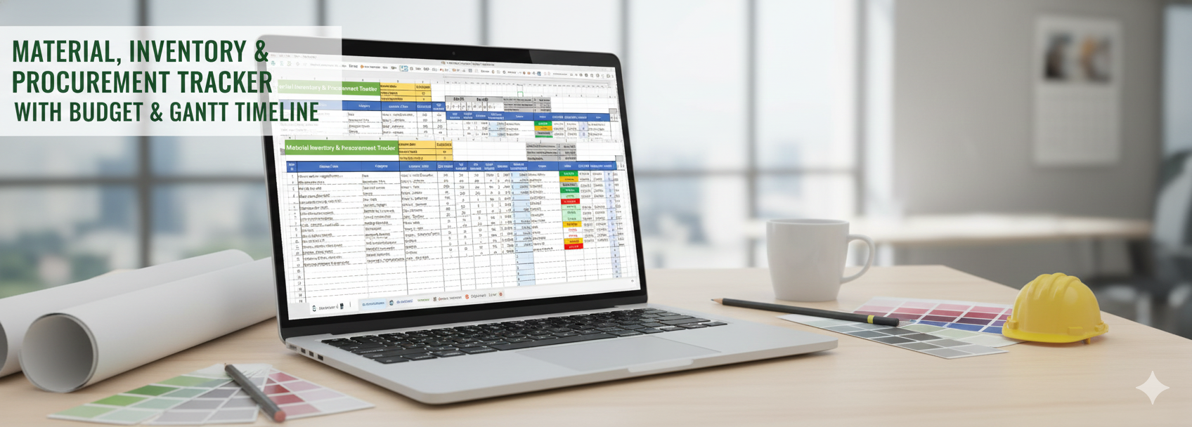 Material, Inventory & Procurement Tracker with Budget & Gantt Timeline ...