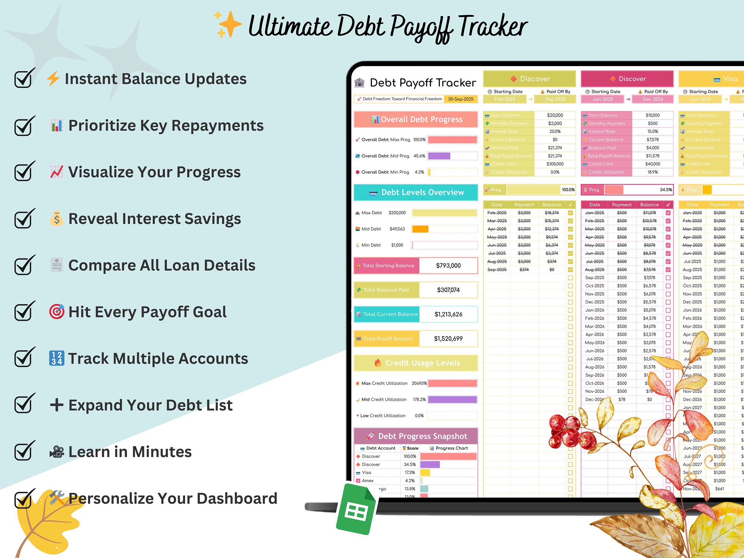 Debt payoff tracker google sheets - Eloquens