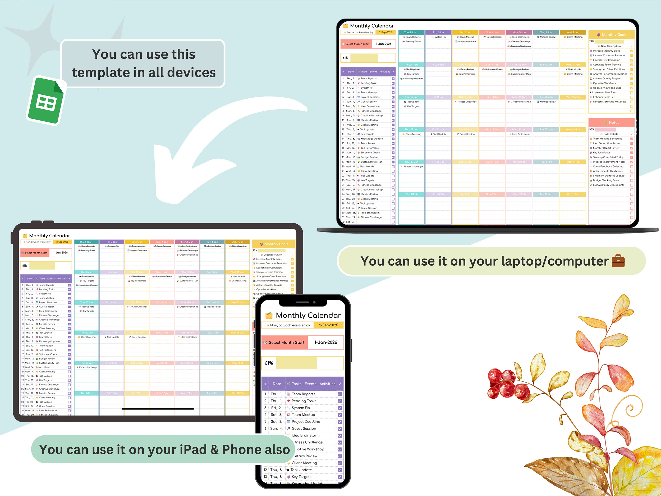 Monthly Task Planner - Eloquens
