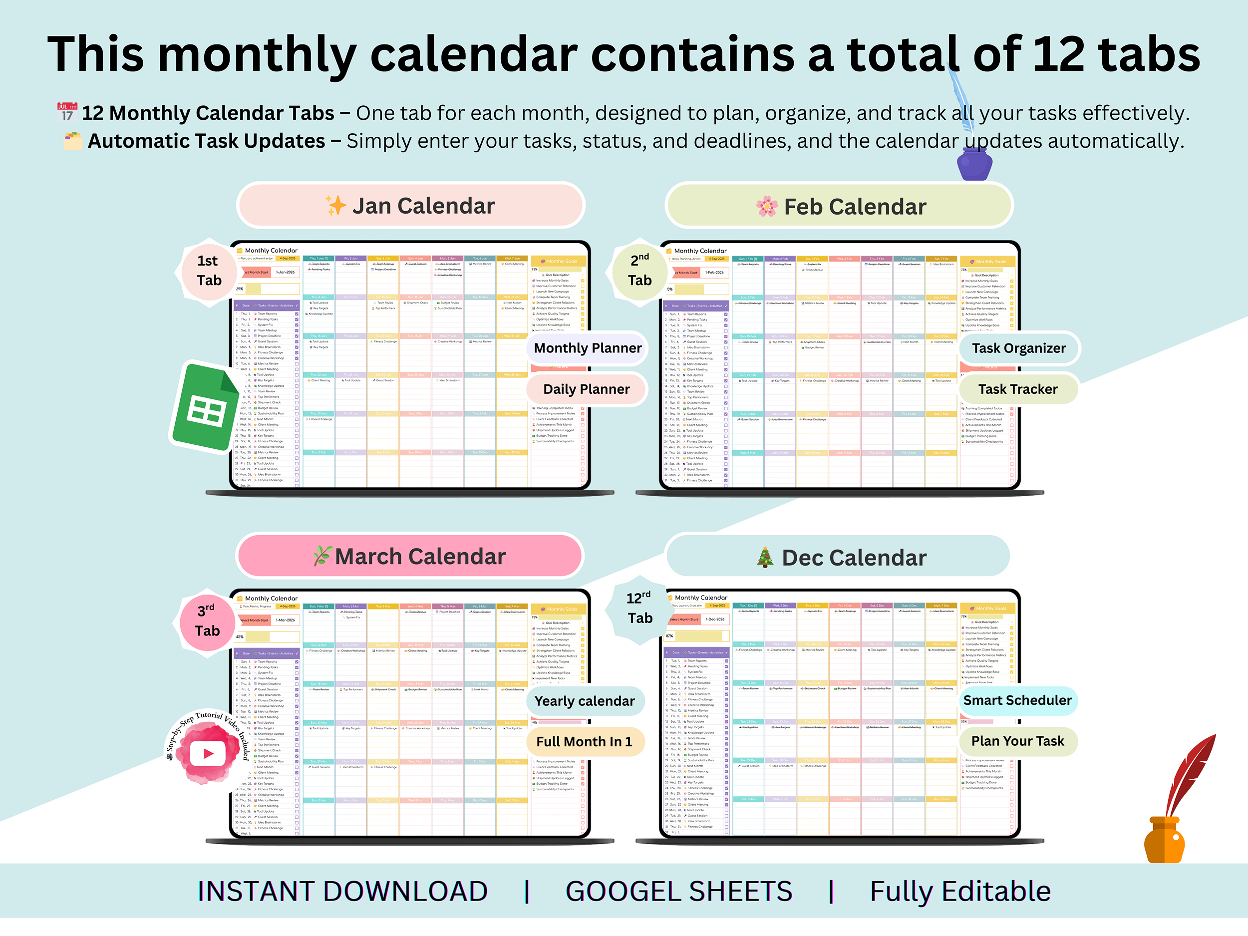 Monthly Task Planner - Eloquens