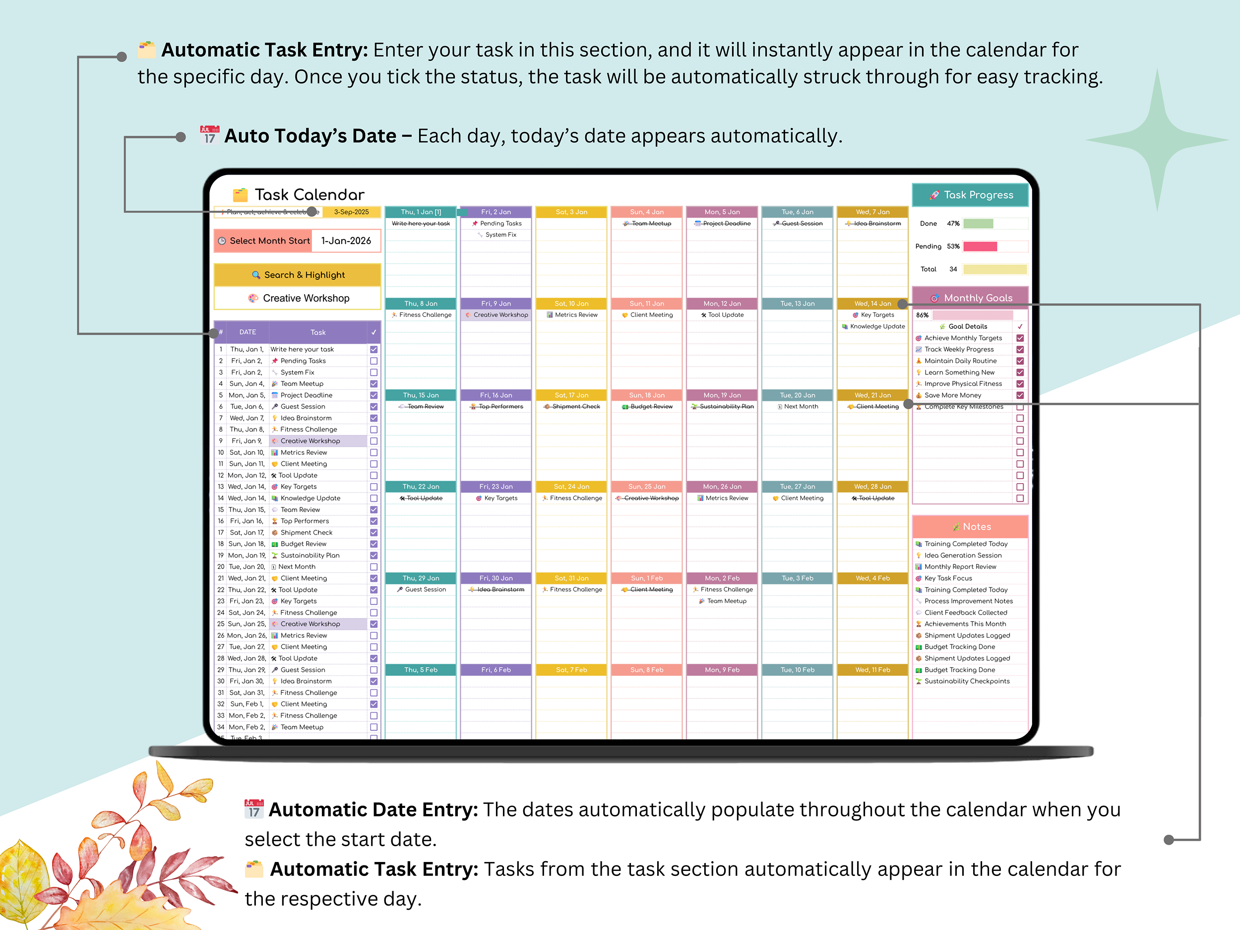 Task Calendar - Eloquens