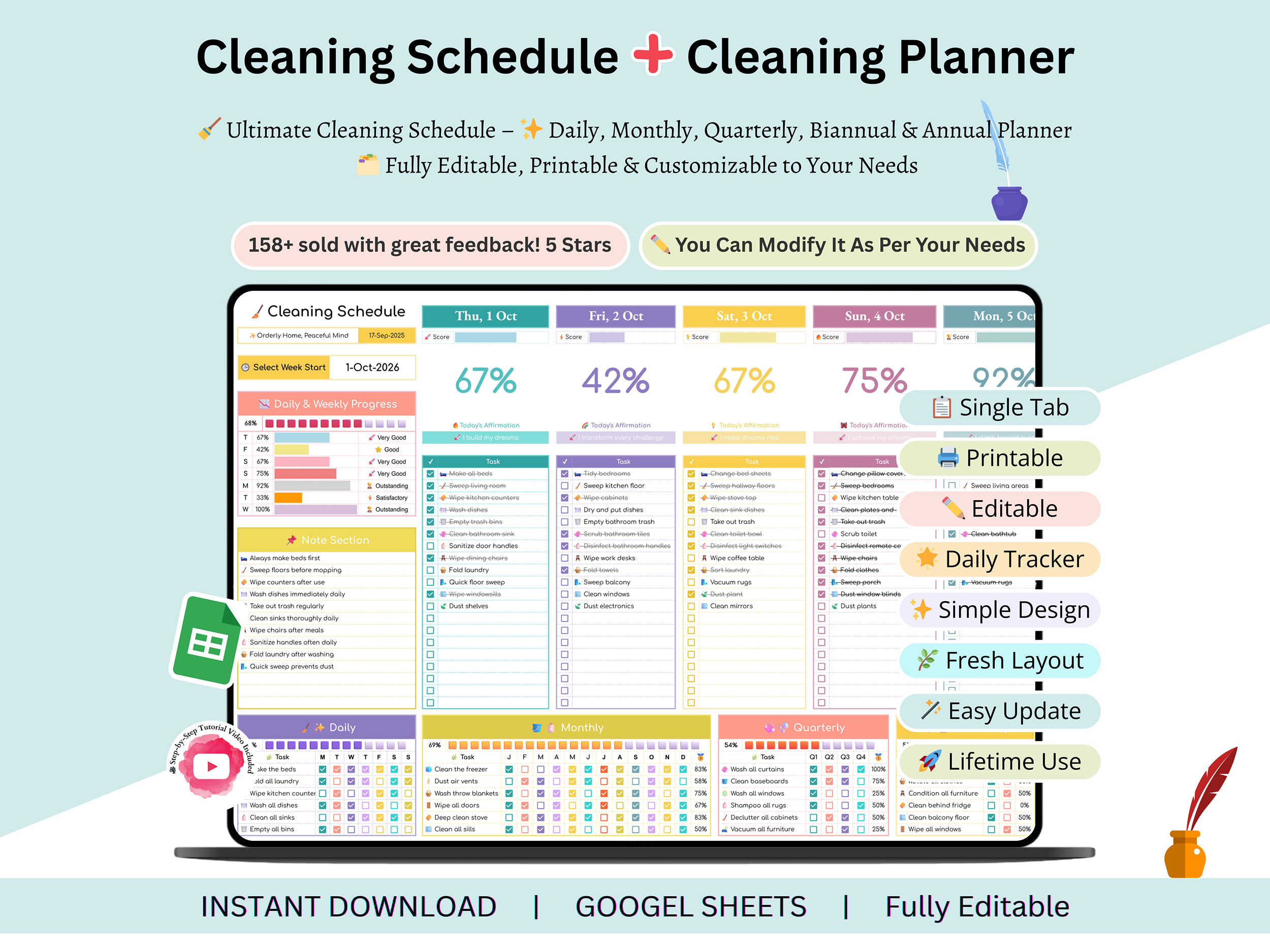 Cleaning Schedule Planner - Eloquens