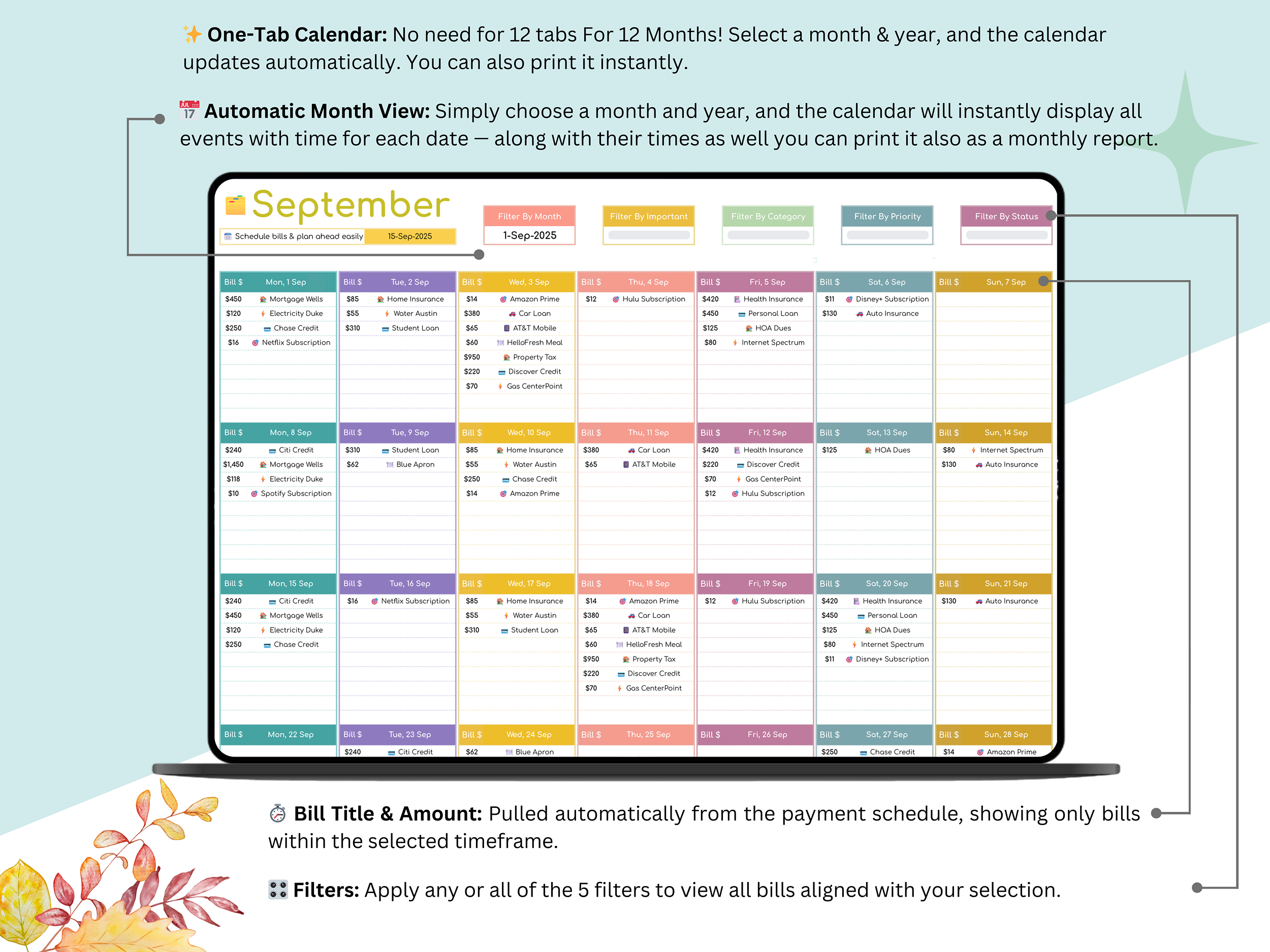 Financial Planner Google Sheets - Eloquens