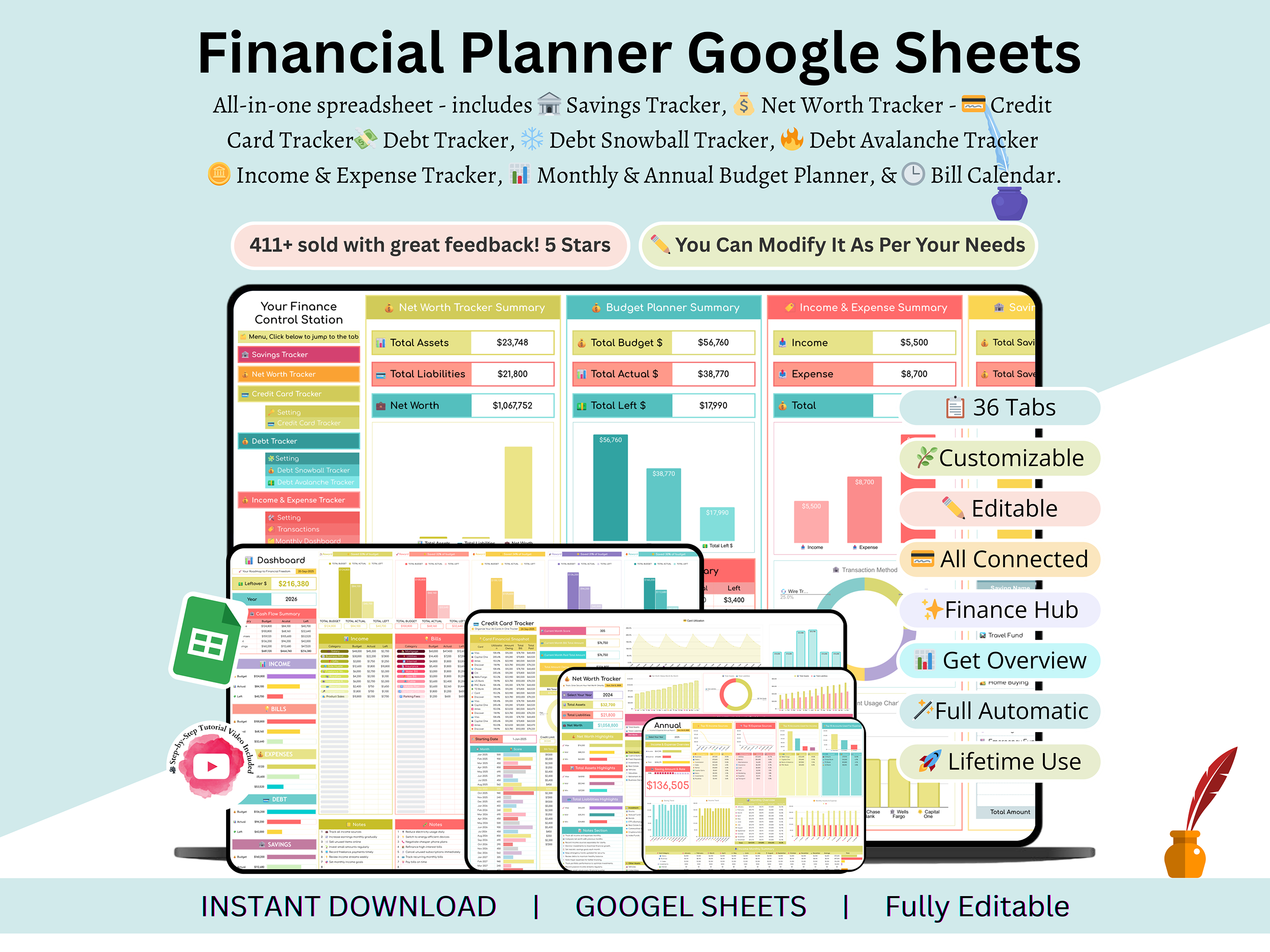 Financial Planner Google Sheets - Eloquens