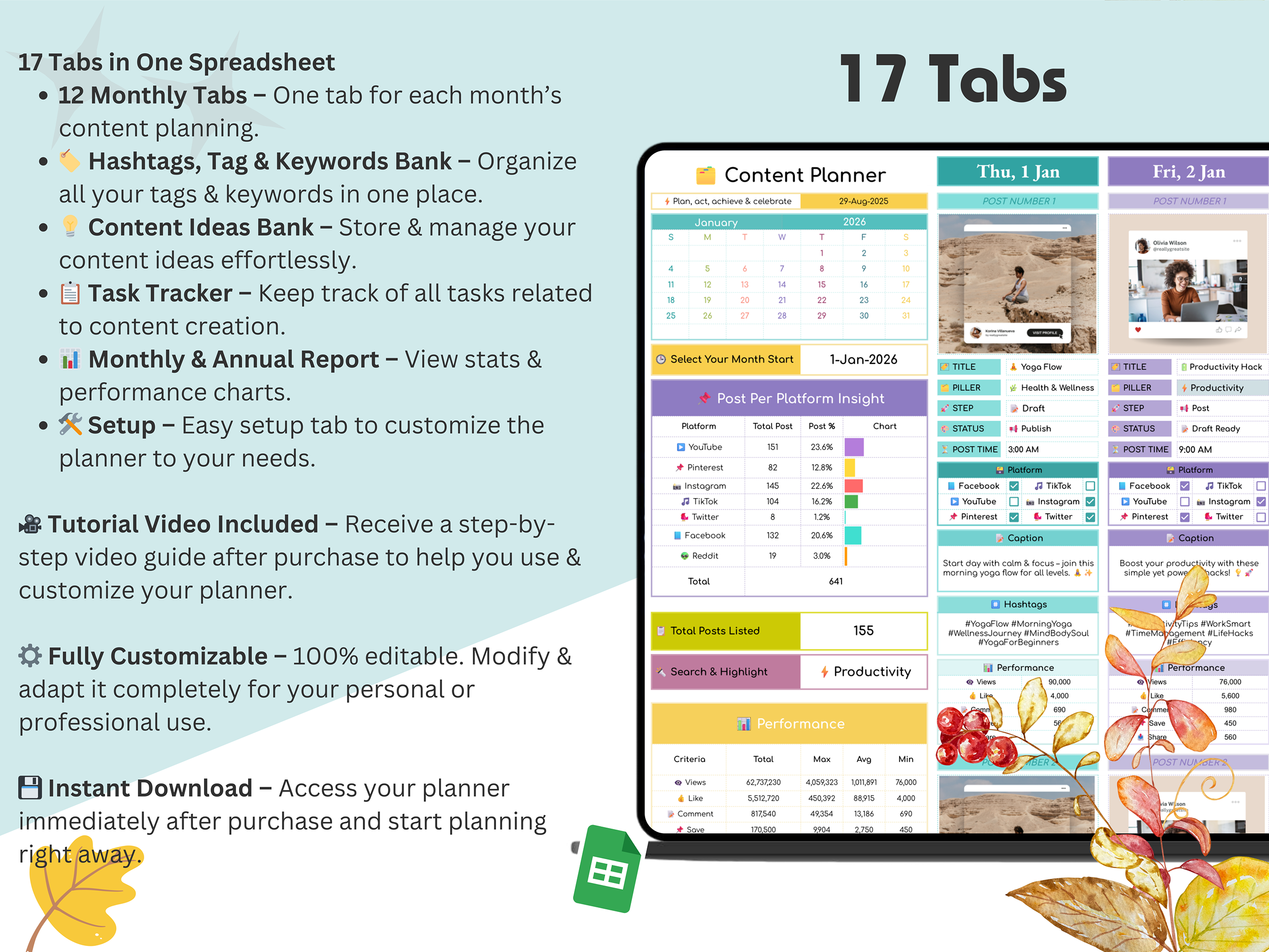 Social Media Content Planner & Tracker - Eloquens