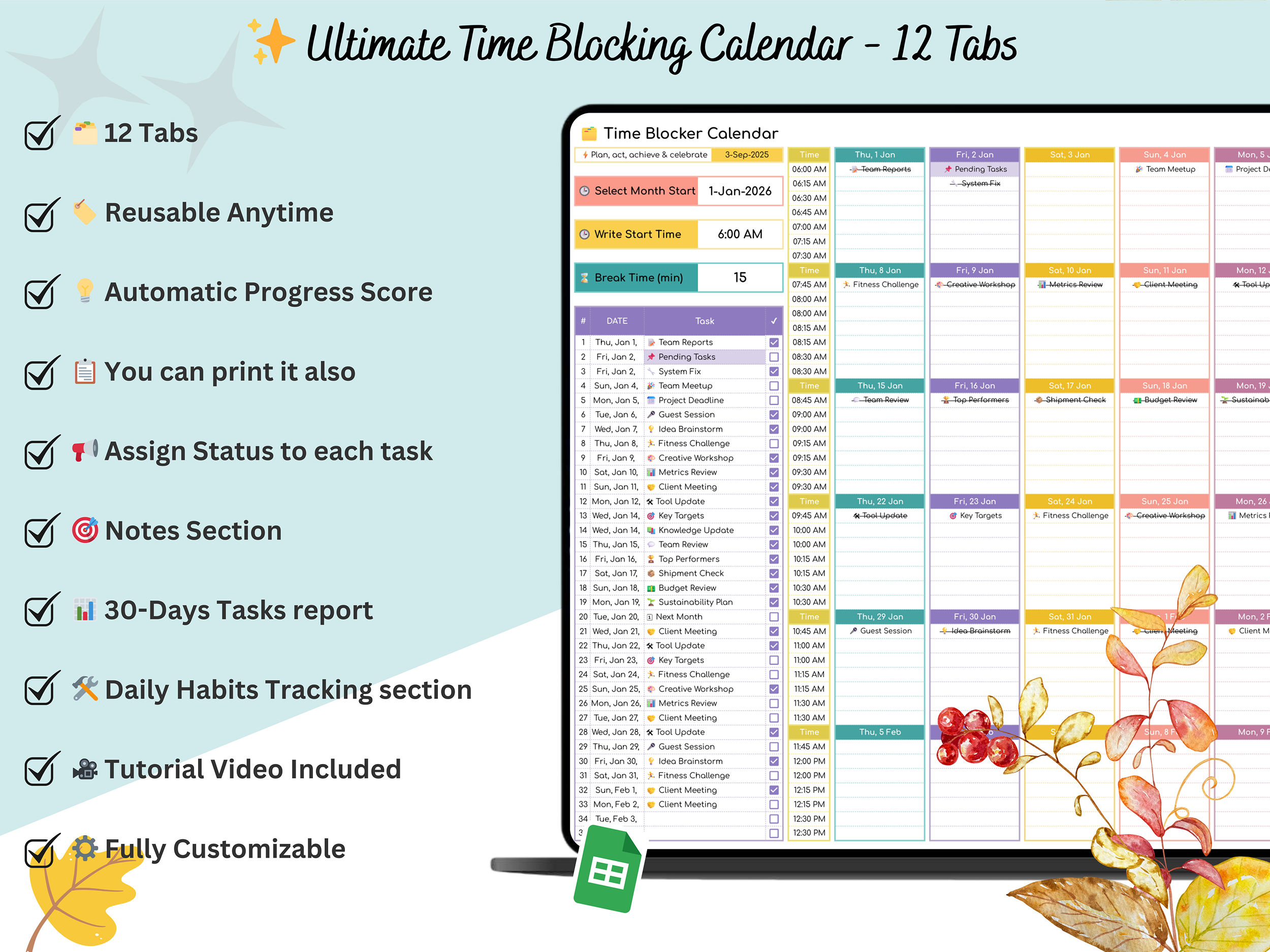 Time Blocking Calendar - Eloquens