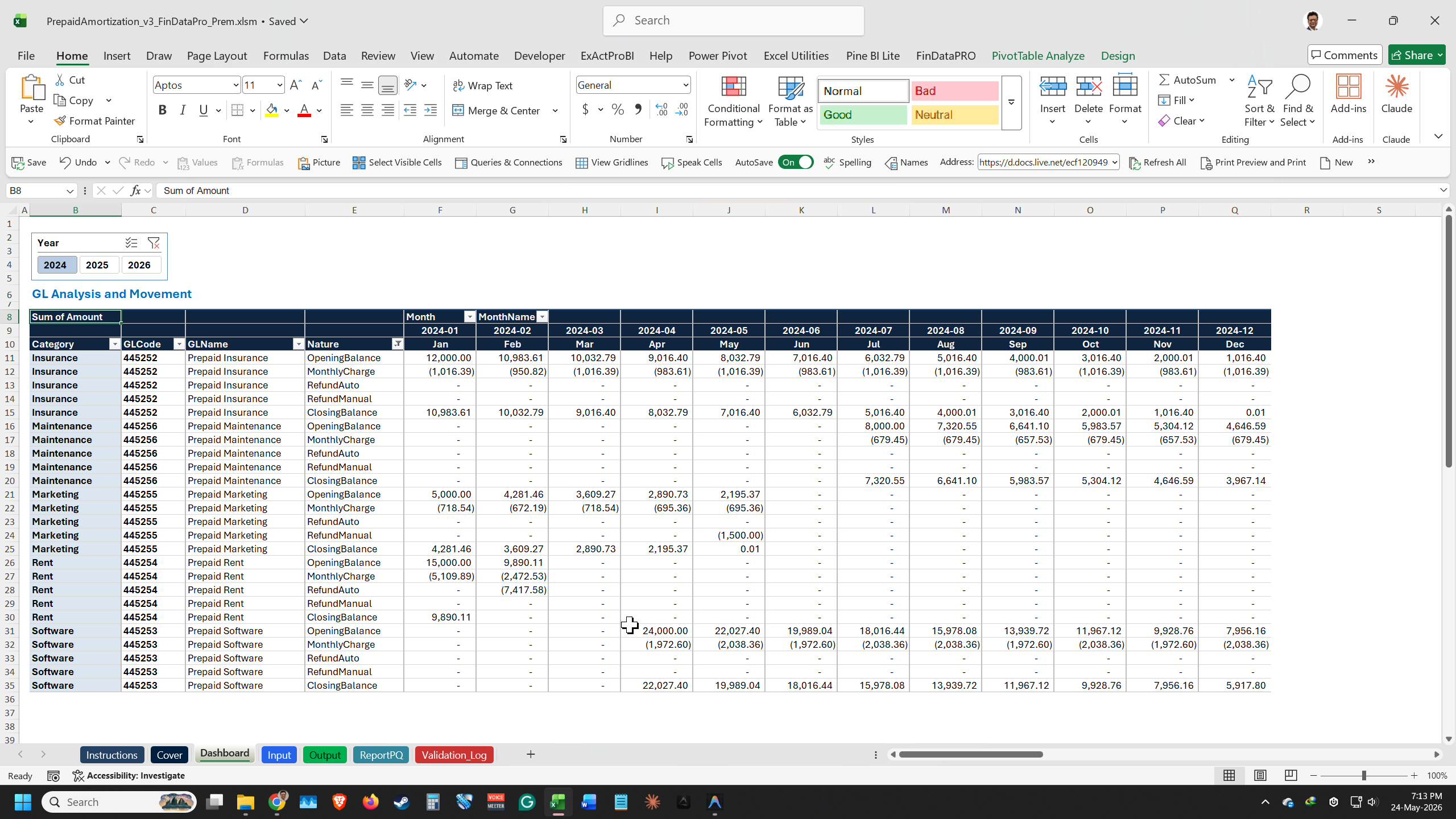 Prepaid Expense Amortisation Schedule (PRO Version) - Eloquens