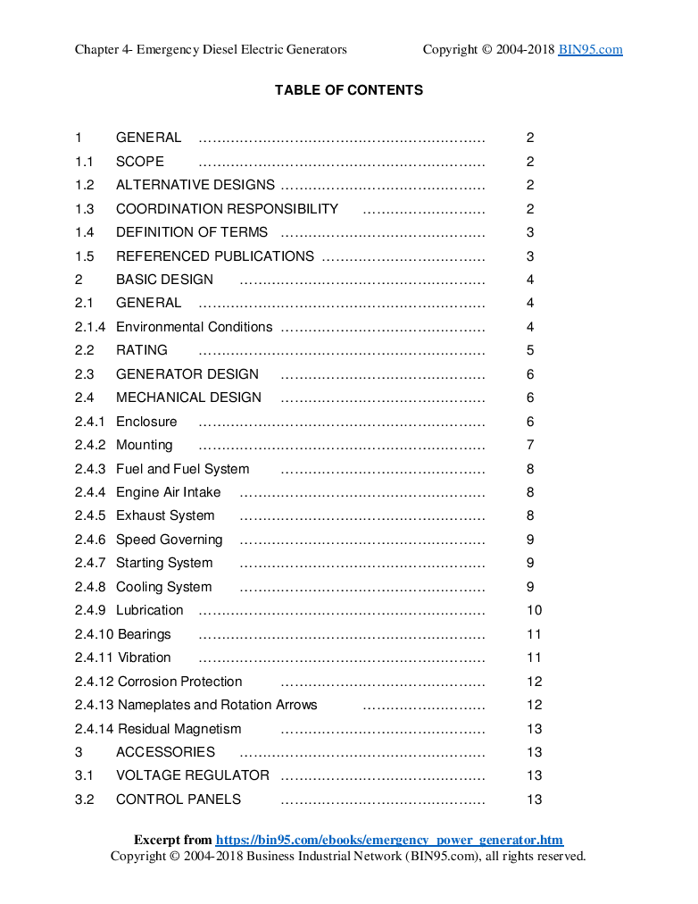 Diesel Generator Set Specifications - Eloquens