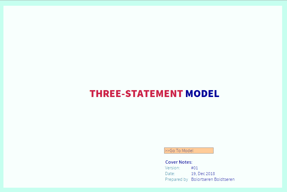 Three Statement Excel Model Template - Eloquens
