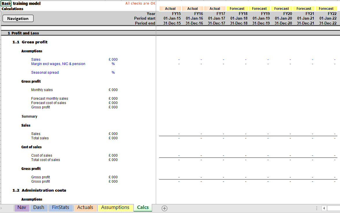 Basic Forecast Excel Model Template - Eloquens