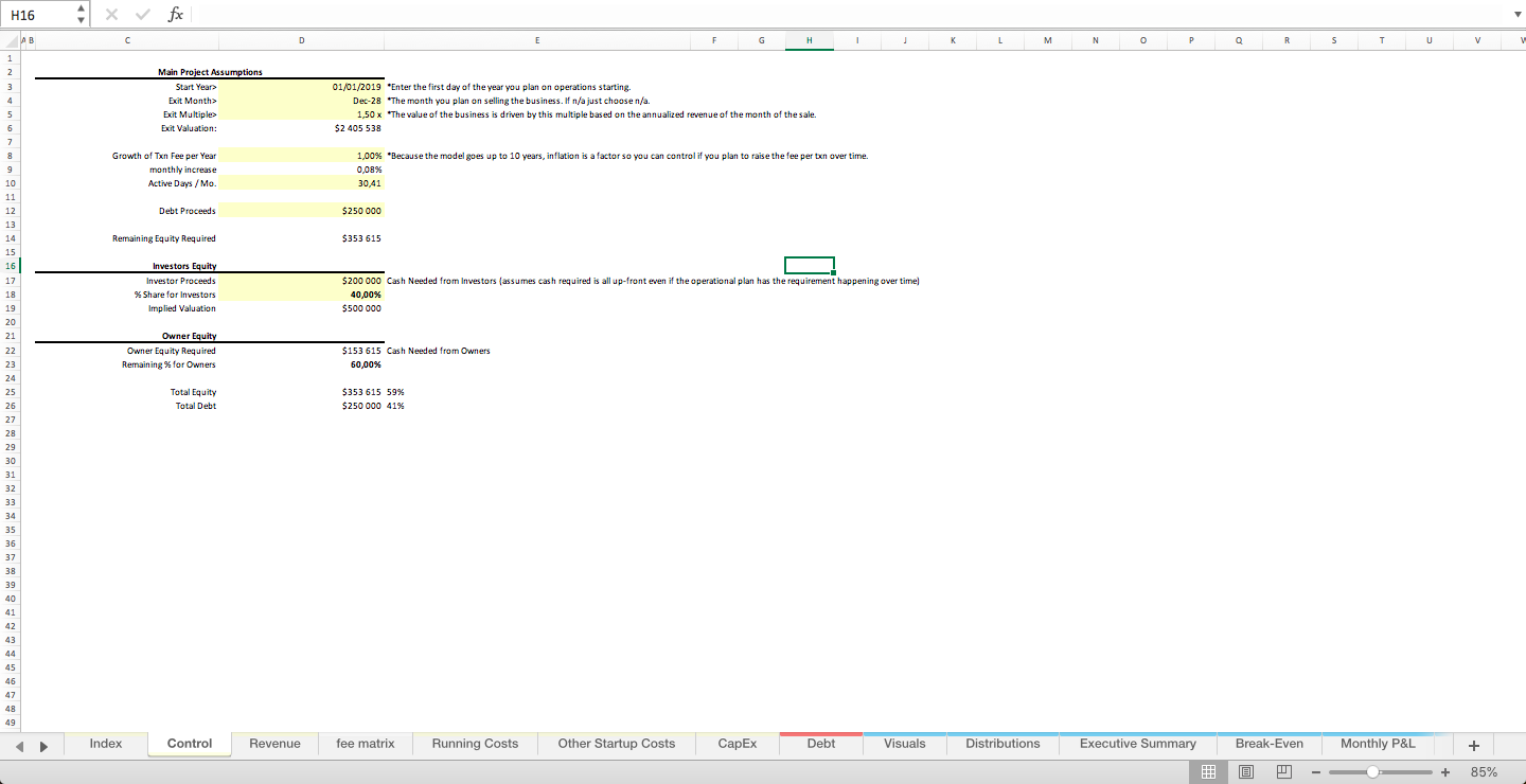 ATM Machines - 10 Year Financial Excel Model Template - Eloquens