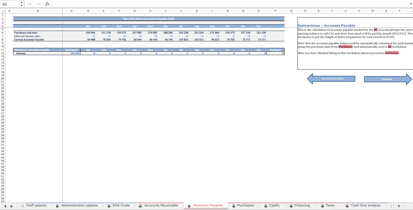 Hotel Budgeting Excel Template - Eloquens