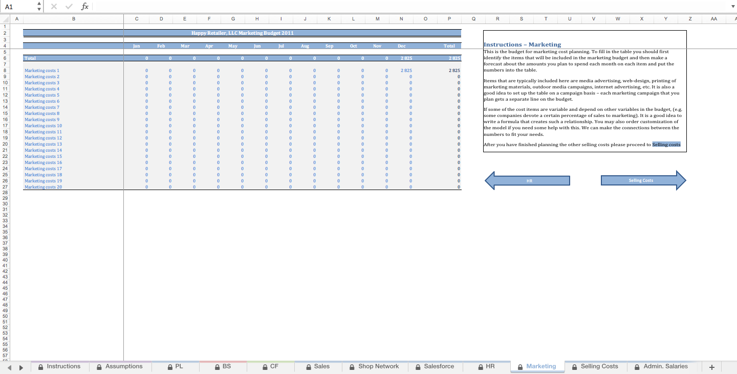Retail Budgeting Excel Template - Eloquens