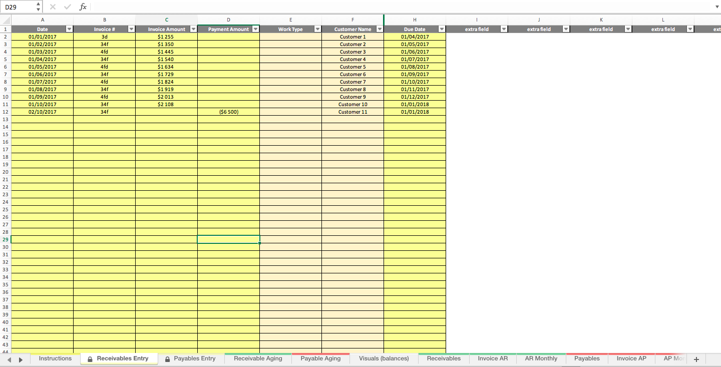 Accounts Receivable and Payable Invoice Tracking Excel Model Template ...