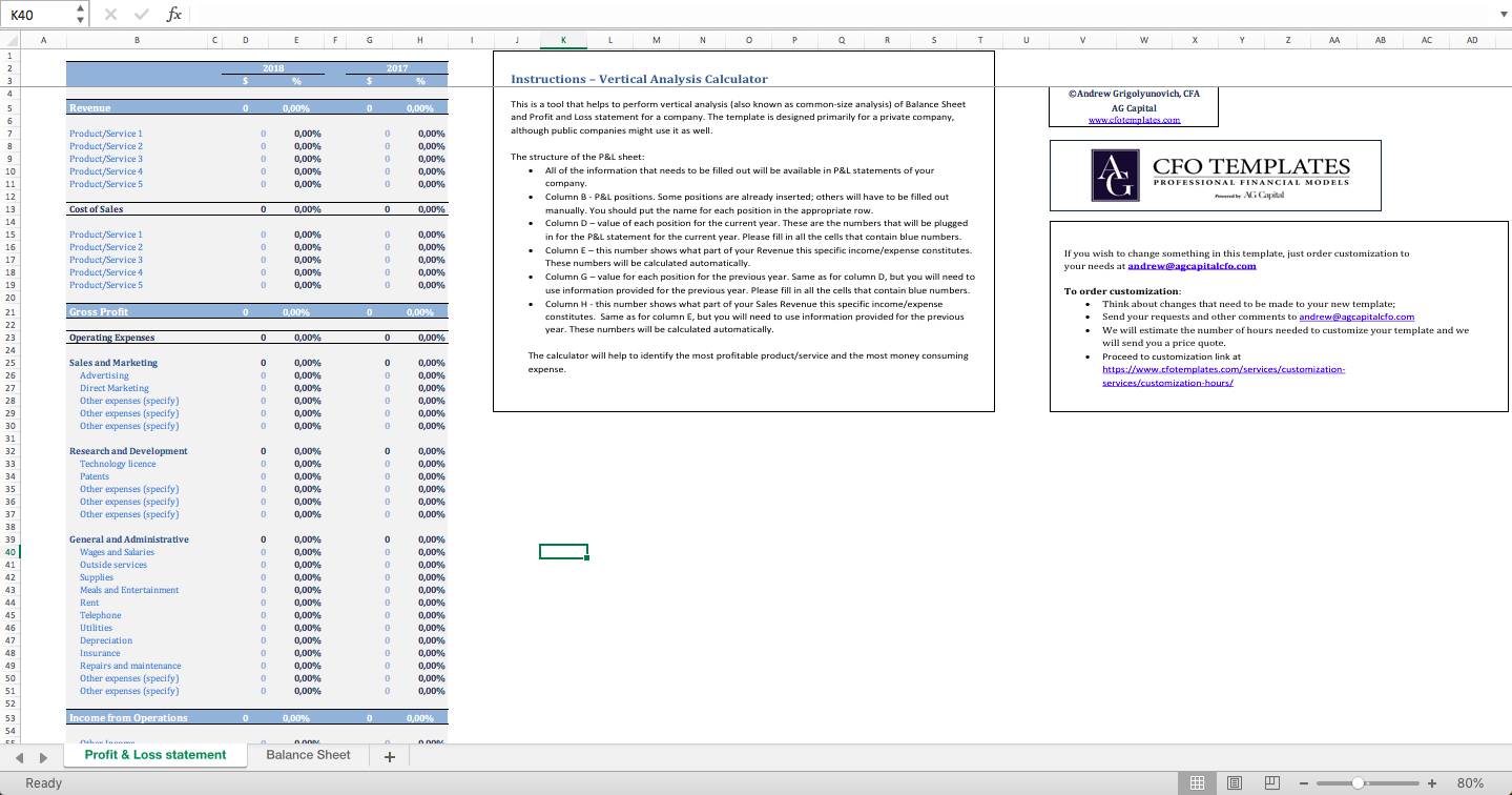 Vertical Analysis Excel Template - Eloquens Vertical Analysis Excel Template - Eloquens