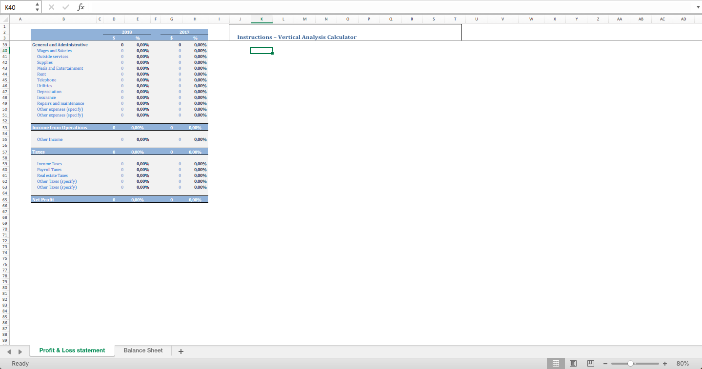Vertical Analysis Excel Template - Eloquens Vertical Analysis Excel Template - Eloquens