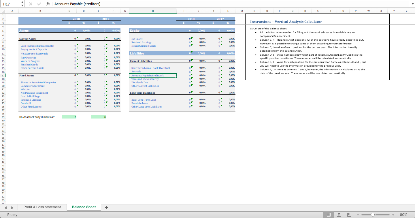 Vertical Analysis Excel Template - Eloquens Vertical Analysis Excel Template - Eloquens