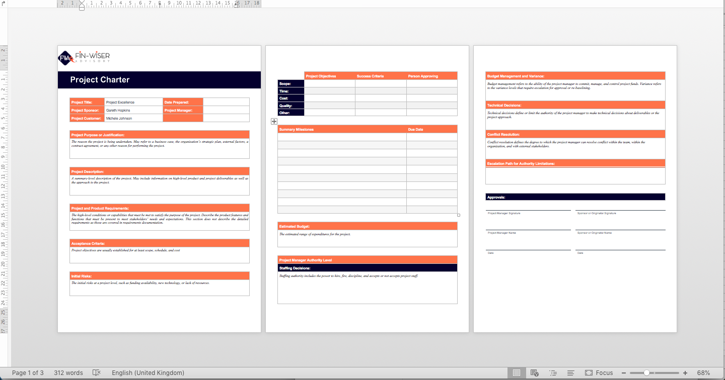 Project Management Templates - Phase 1 - INITIATING - Eloquens