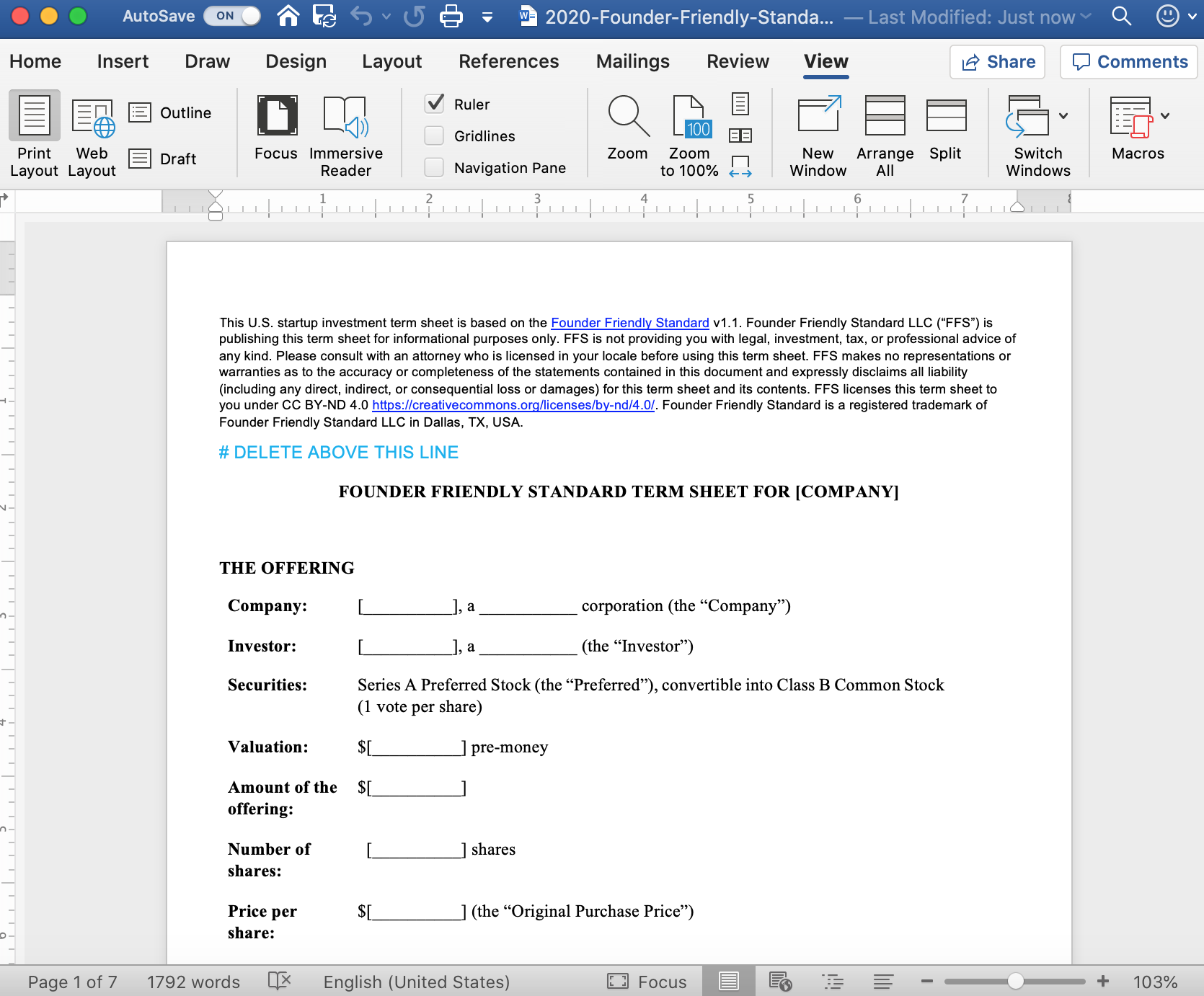 Founder Friendly Term Sheets & Startup Contracts - Eloquens