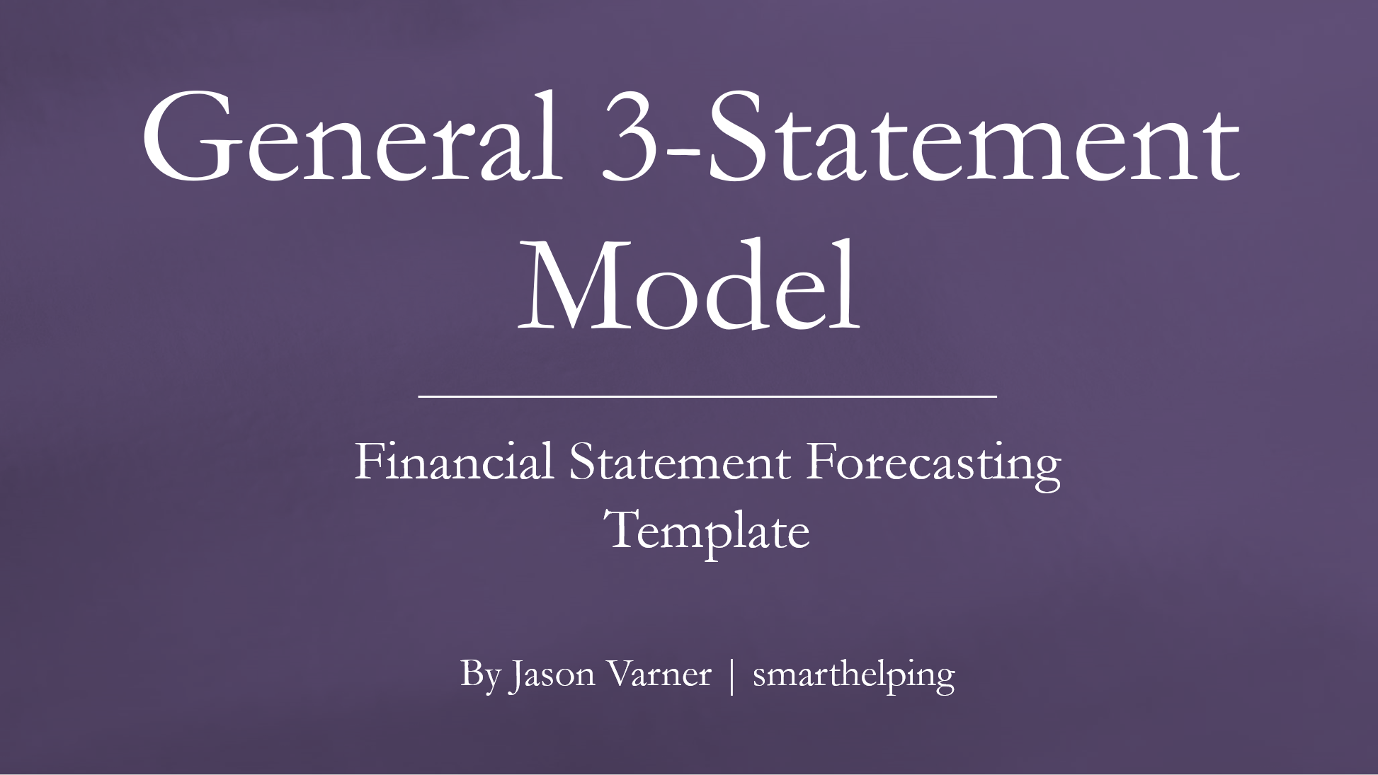 Startup 3-Statement Financial Model - General Use - Excel - Eloquens