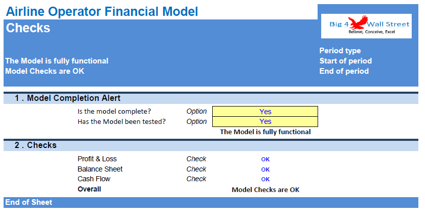 Airline Operator Financial Excel Model - Eloquens