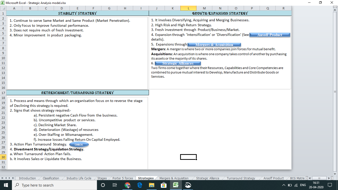 Business Analysis Excel Model - Eloquens