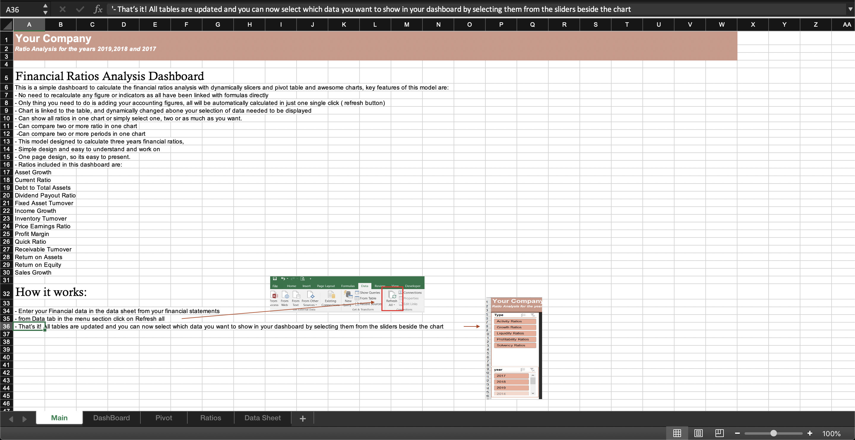 Financial Ratios Analysis Excel Dashboard - Eloquens Financial Ratios Analysis Excel Dashboard - Eloquens