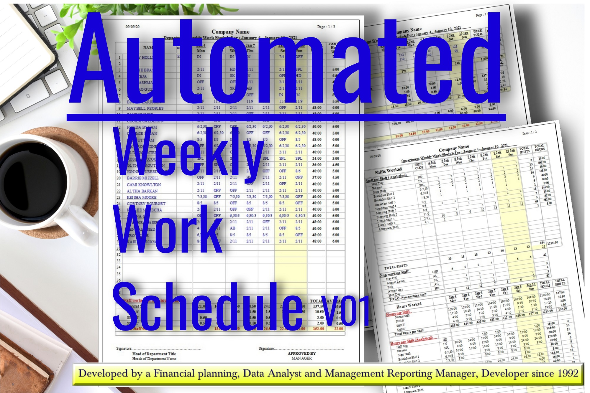 Weekly Work Schedule worksheet V01 - Eloquens