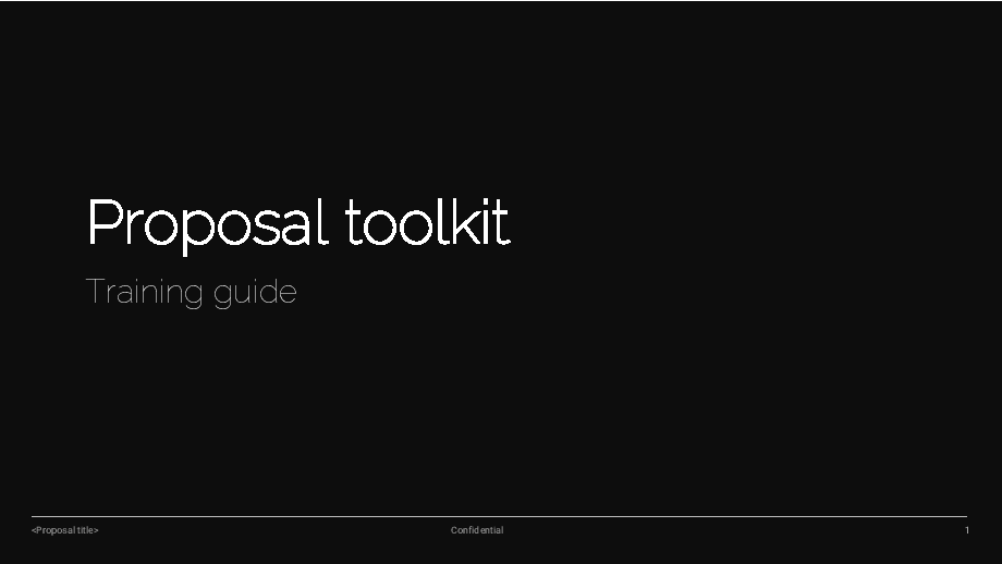 How to Craft a Winning Proposal (training guide for 'Consulting Essentials: Proposal Toolkit ...